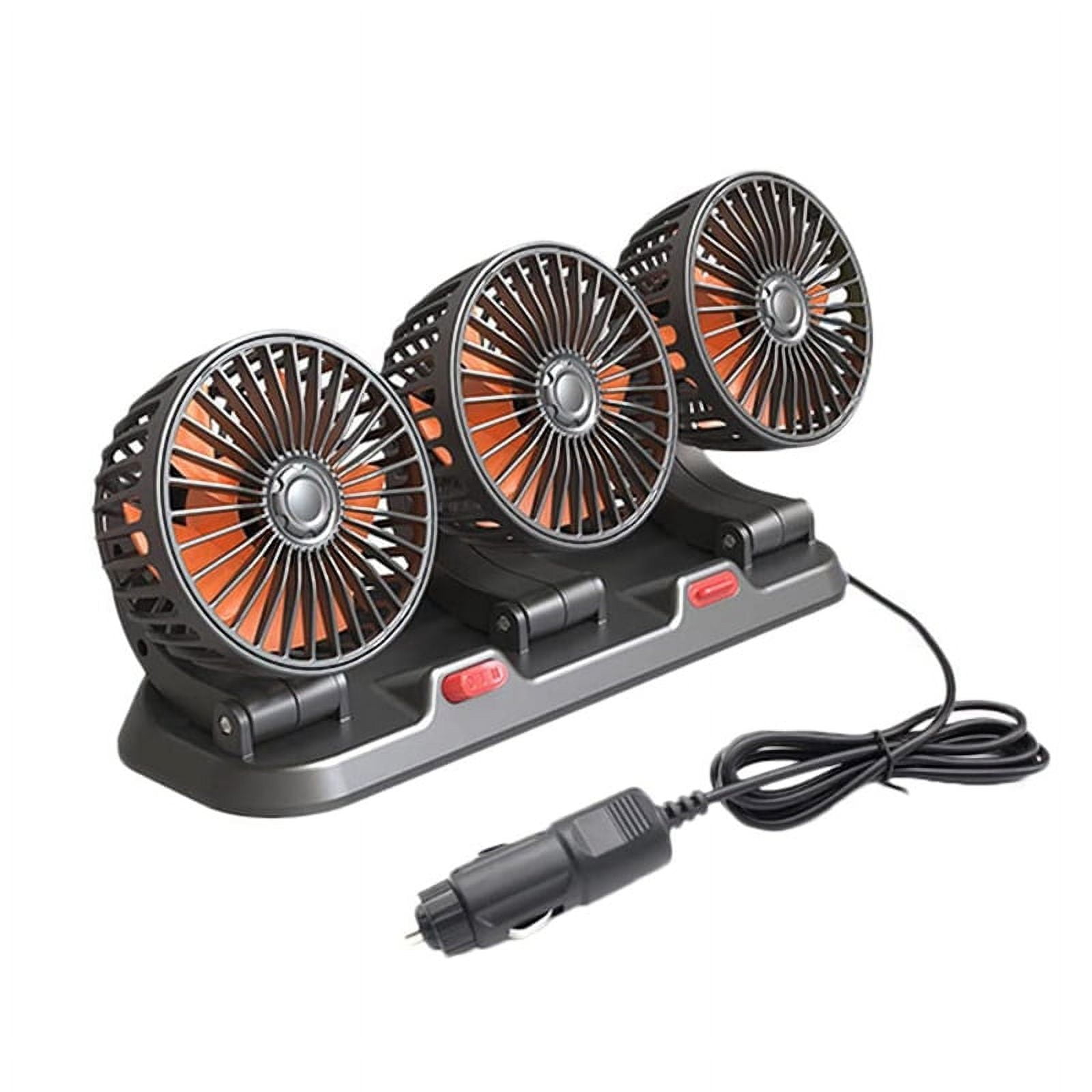 Fan for Car Three-Head Fan for SUVs USB Cooling Air Small Personal Fan ...