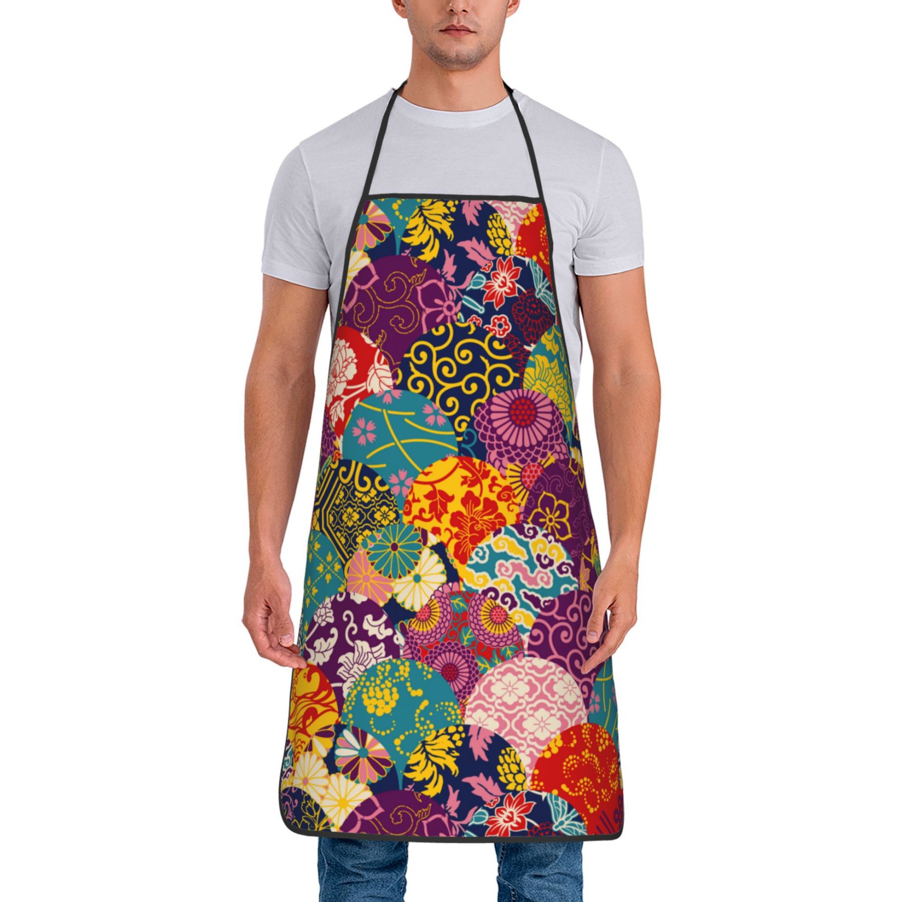 Fan pattern background Aprons for Women Men Waterproof Apron Kitchen ...