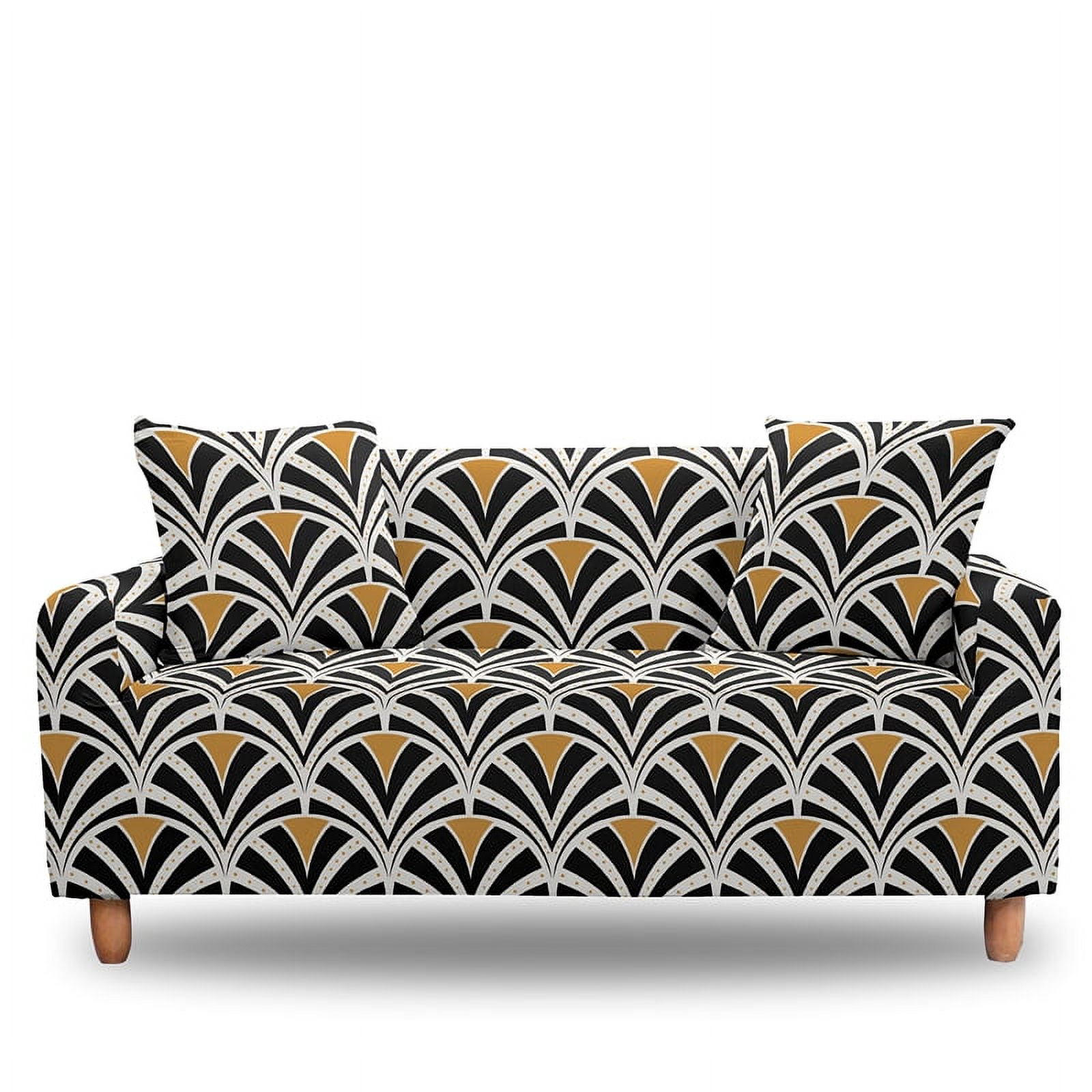 Fan-shaped Geometric Pattern Couch Covers All-cover Loveseat Stretch ...
