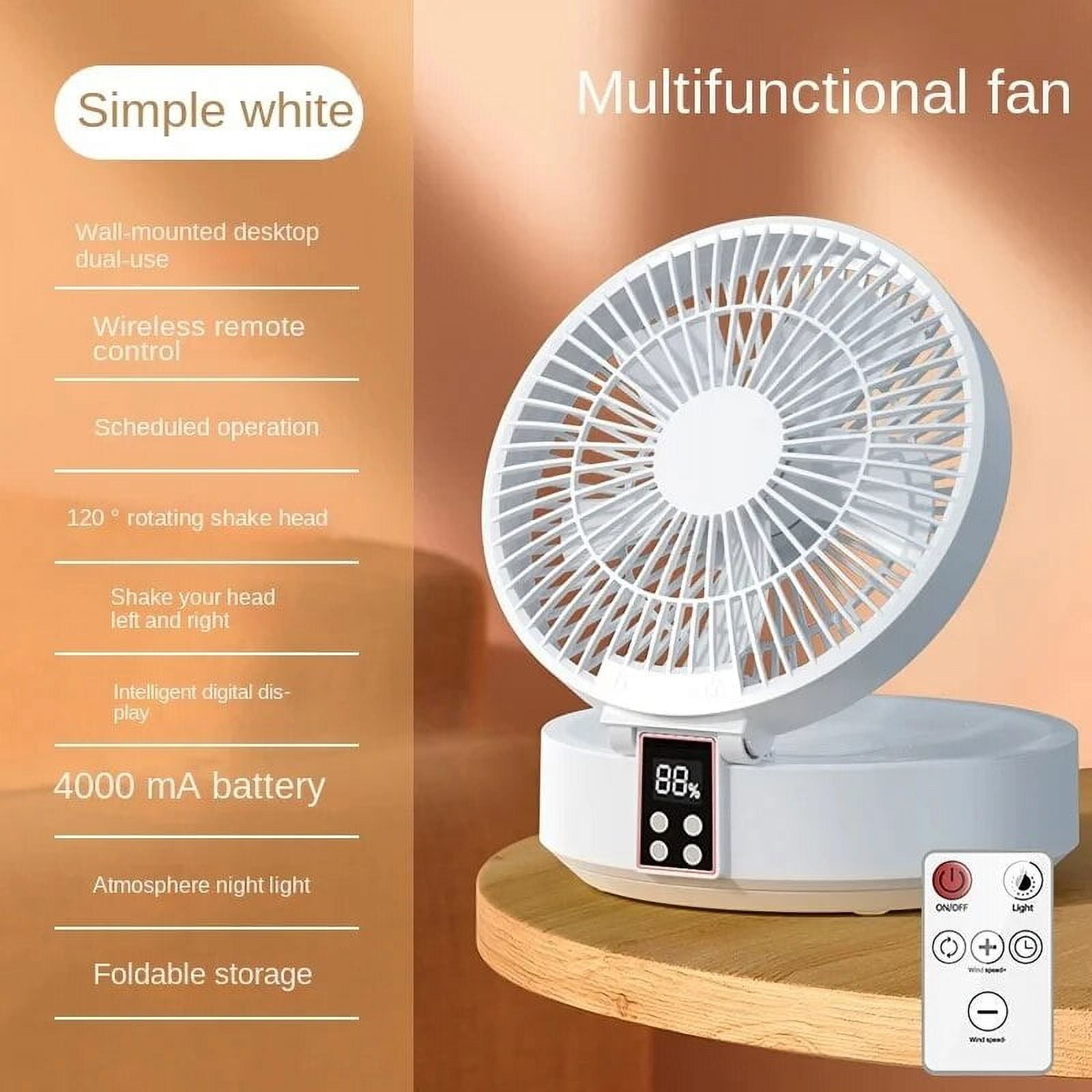Fan with remote control portable wall-hanging rechargeable USB electric ...