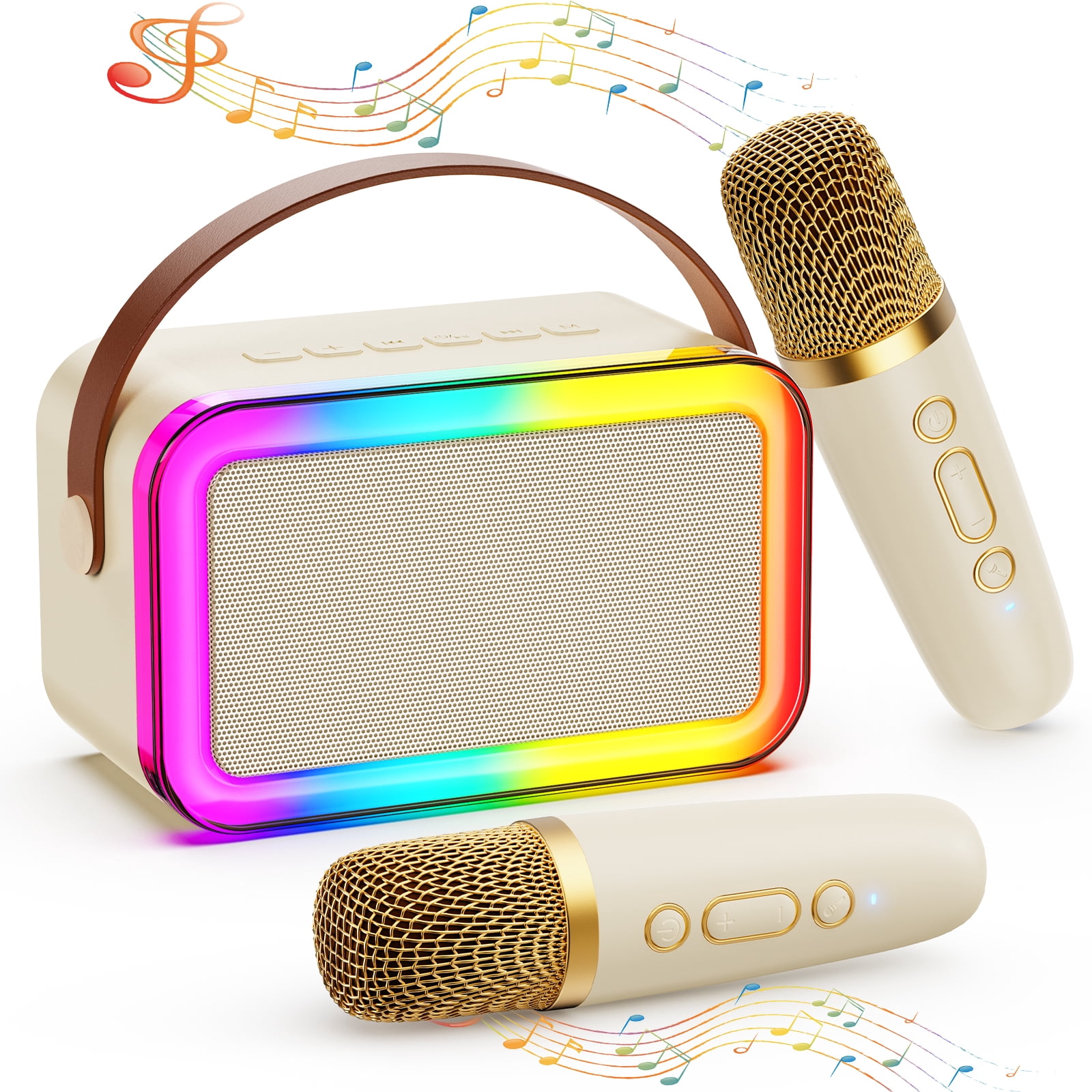 FanFun Karaoke Machine with Wireless Mics, Portable Karaoke Speaker ...