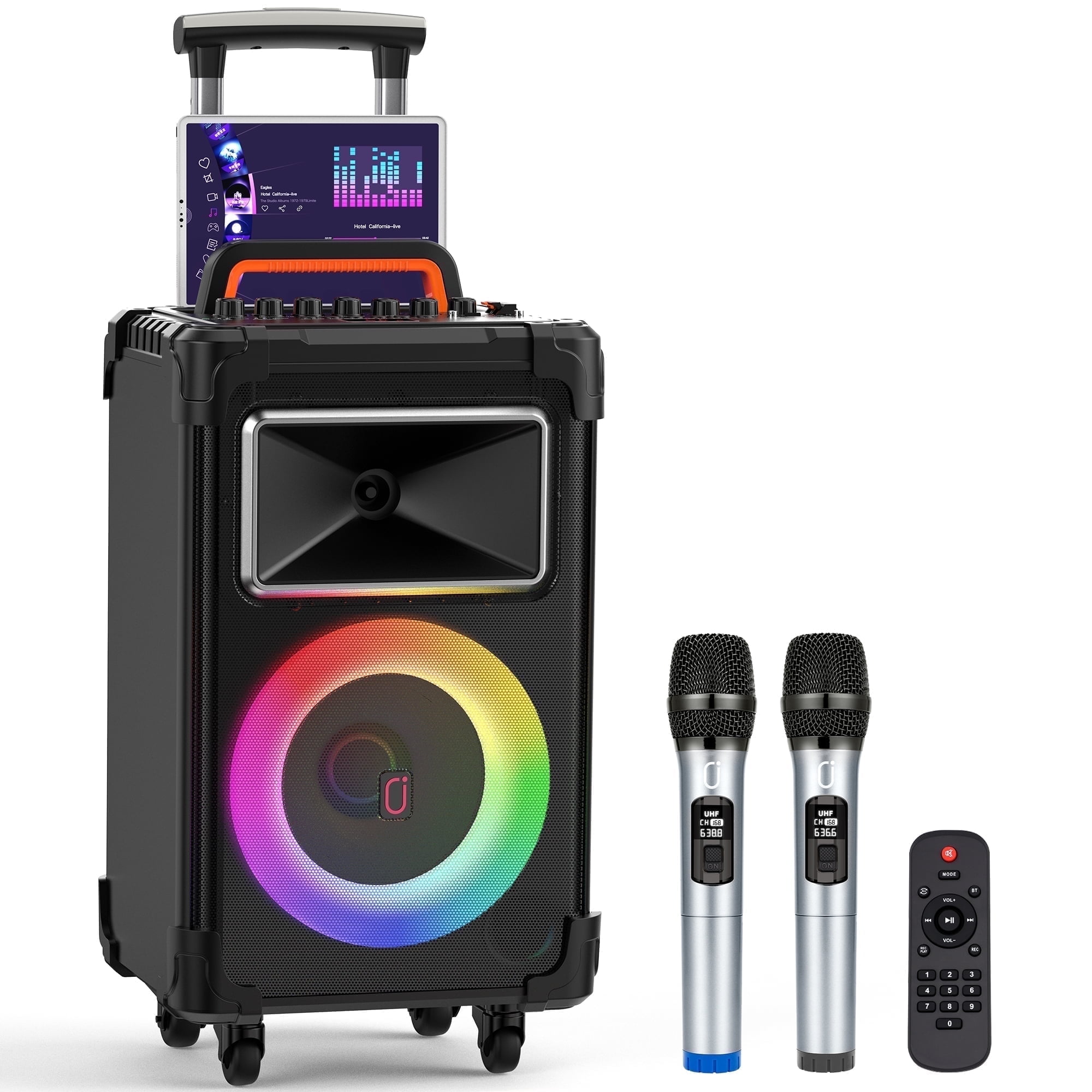 FanFun Bluetooth Speaker, 25.20" Large Party Speaker with DJ Lights ...