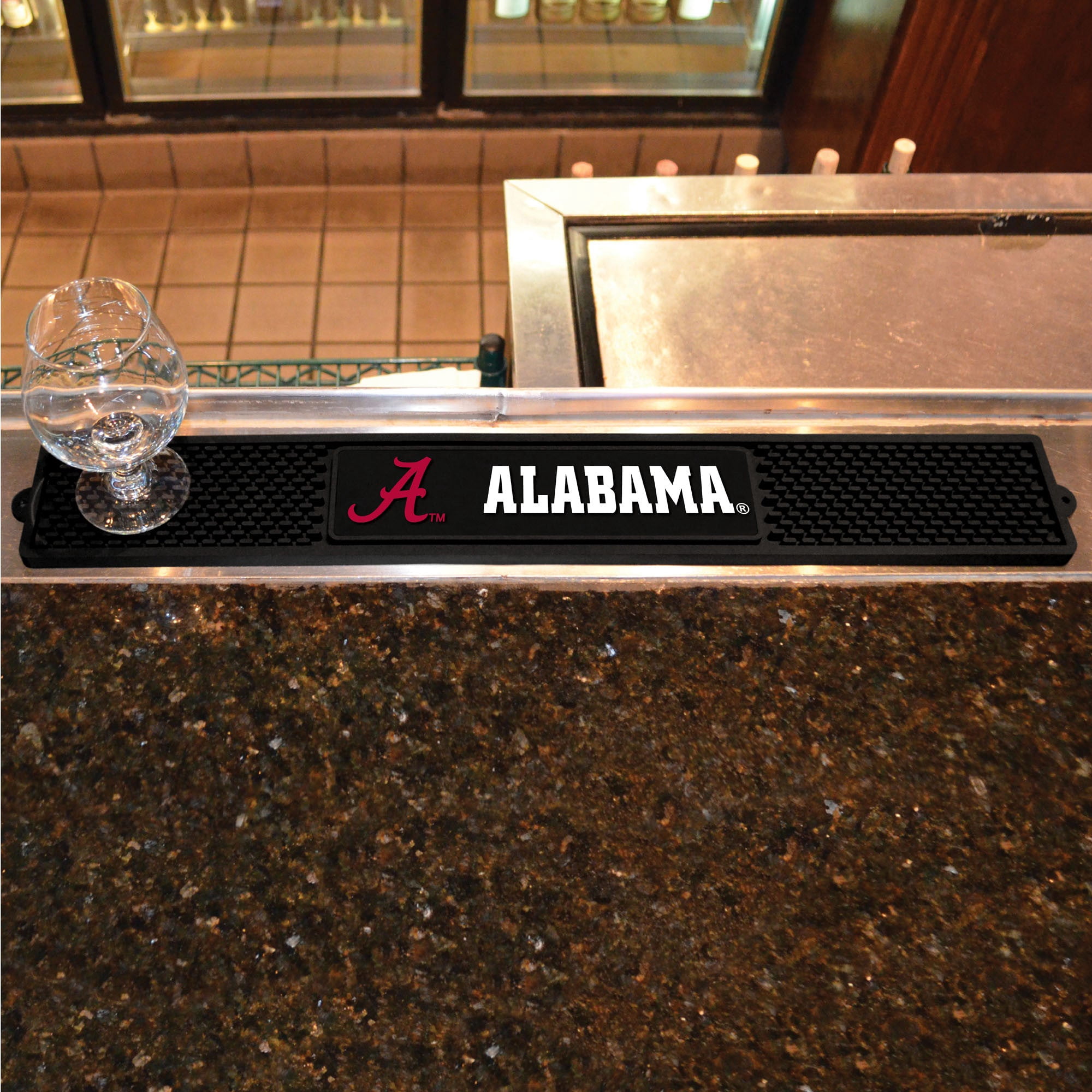 Fanmats University of Alabama Rubber Bar Drink Mat with Logo, 3.25in x ...