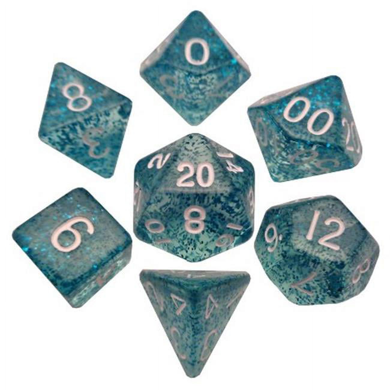FanRoll/Metallic Dice Games Poly Set Ethereal Light Blue w/White (7) New - Walmart.com