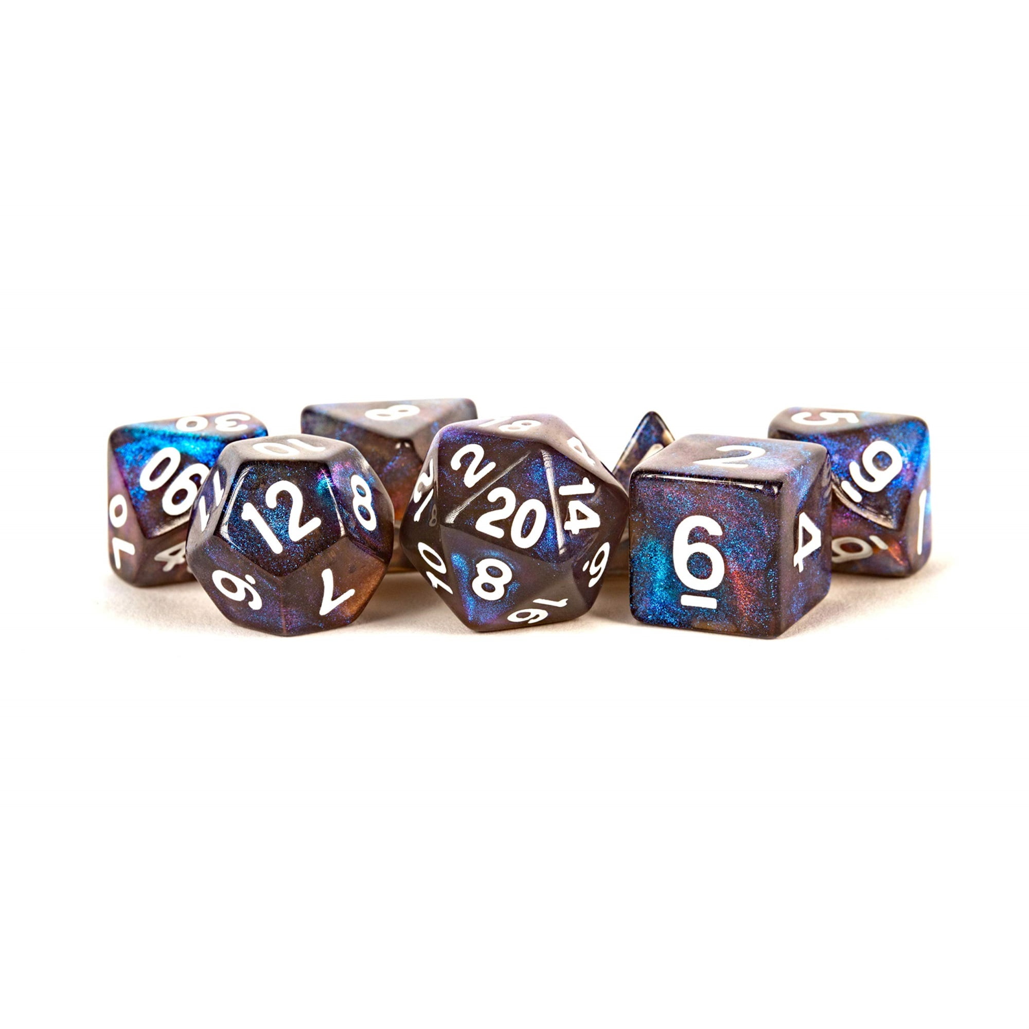 FanRoll by Metallic Dice Games 16mm Acrylic Polyhedral Dice Set: Stardust Galaxy - Walmart.com