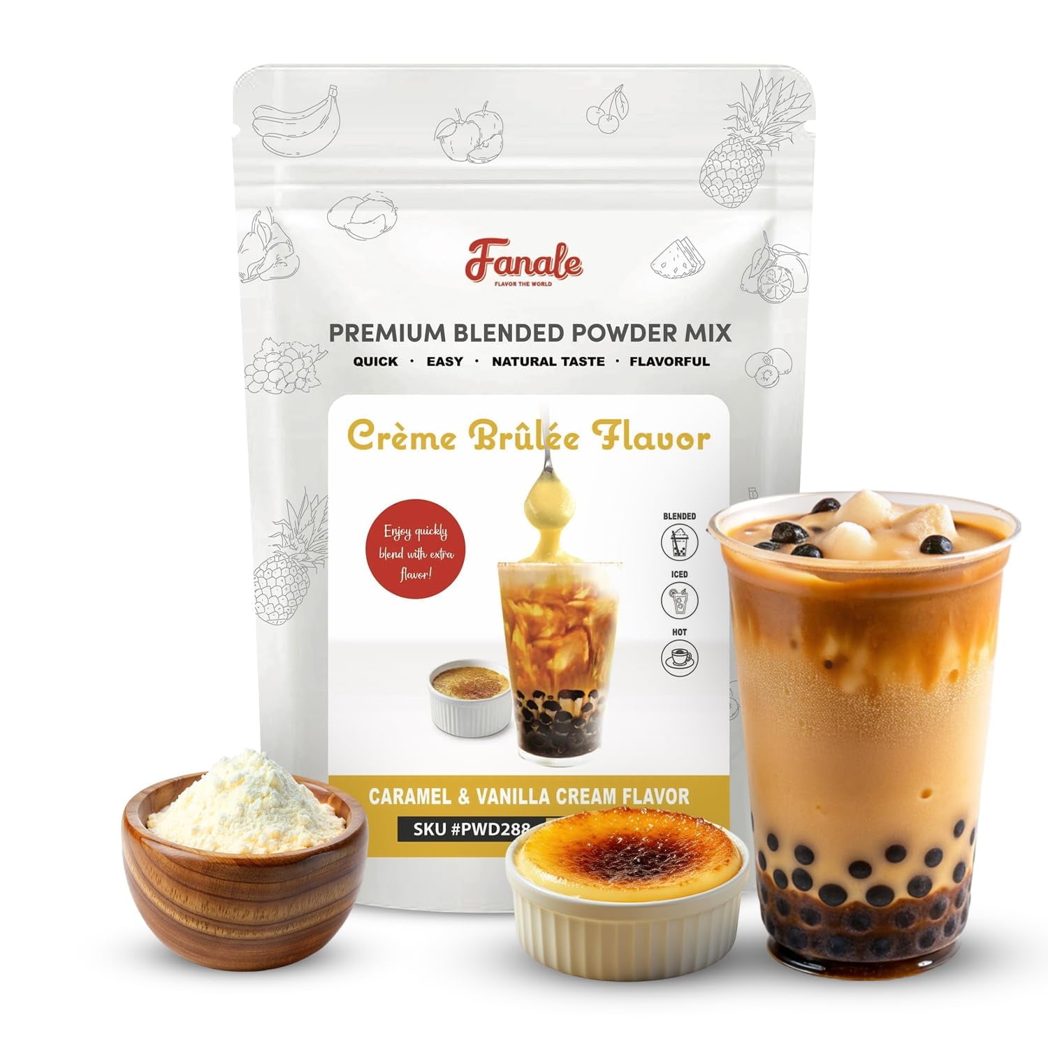 Fanale Premium Creme Brulee Bubble Tea Flavoring Powder for Boba Tea ...