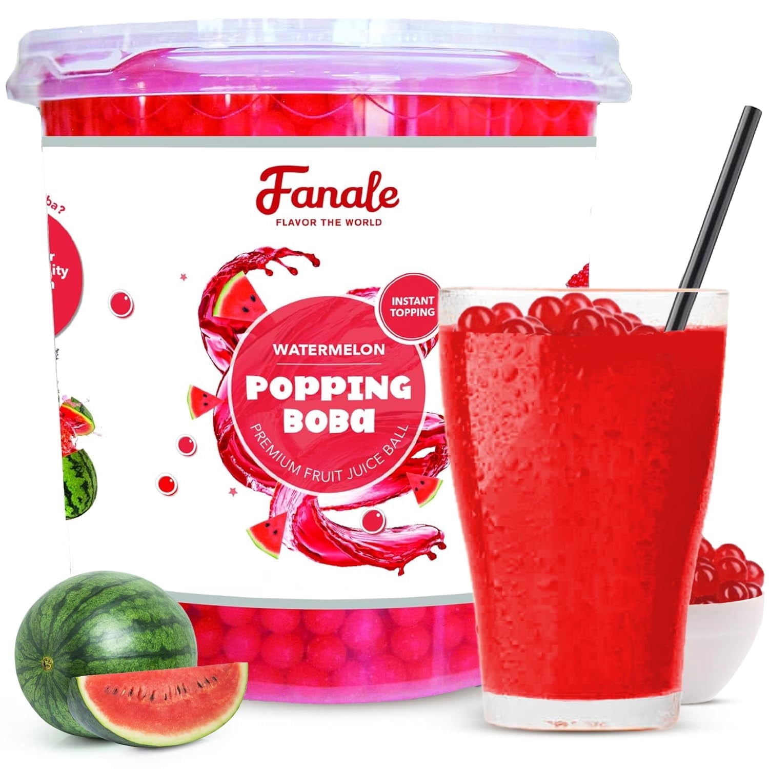 Fanale Watermelon Popping Boba Pearls 7 lb – Bursting Fruit Juice ...