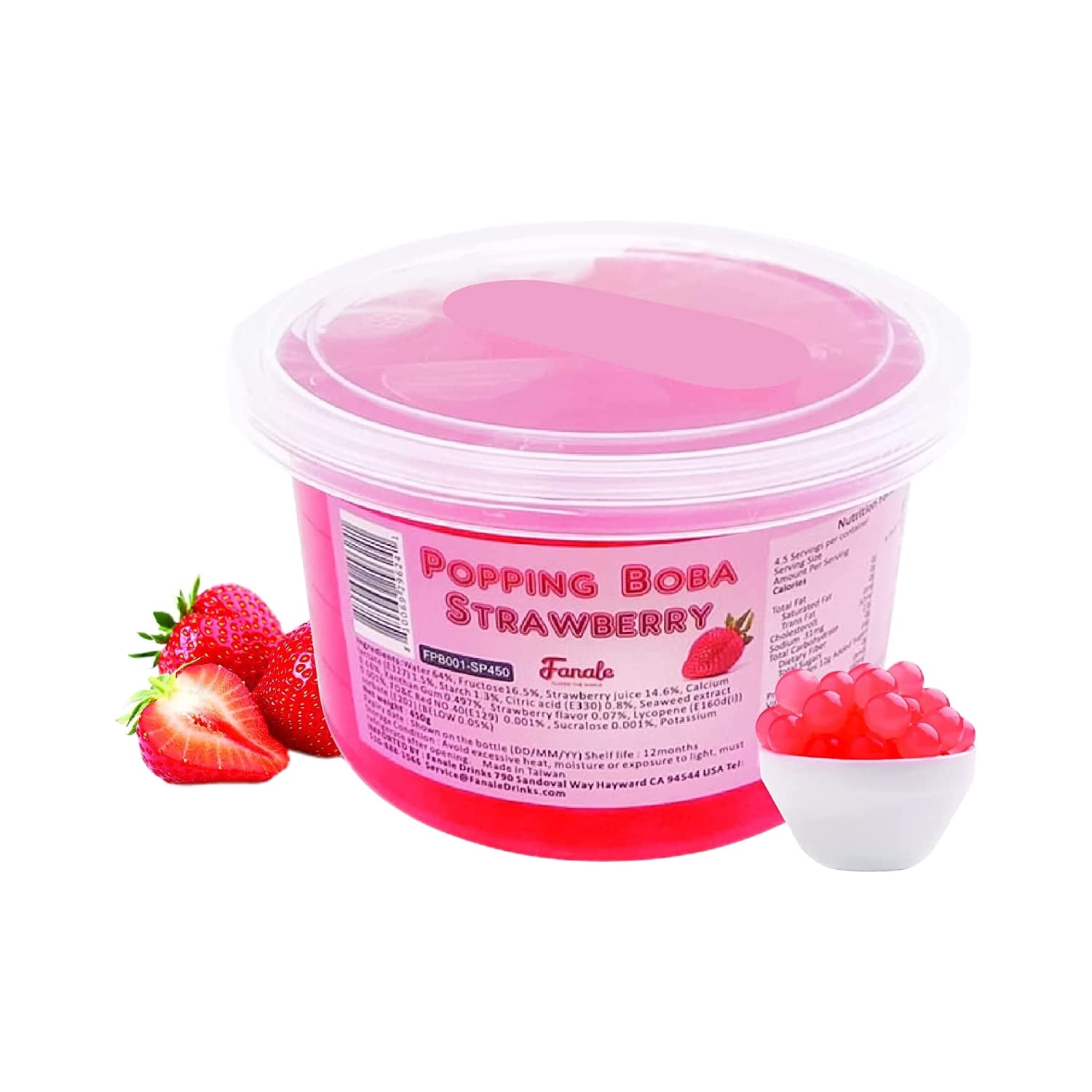 Fanale Popping Boba Pearls for Bubble Tea, 100% Fat Free, ( Strawberry ...