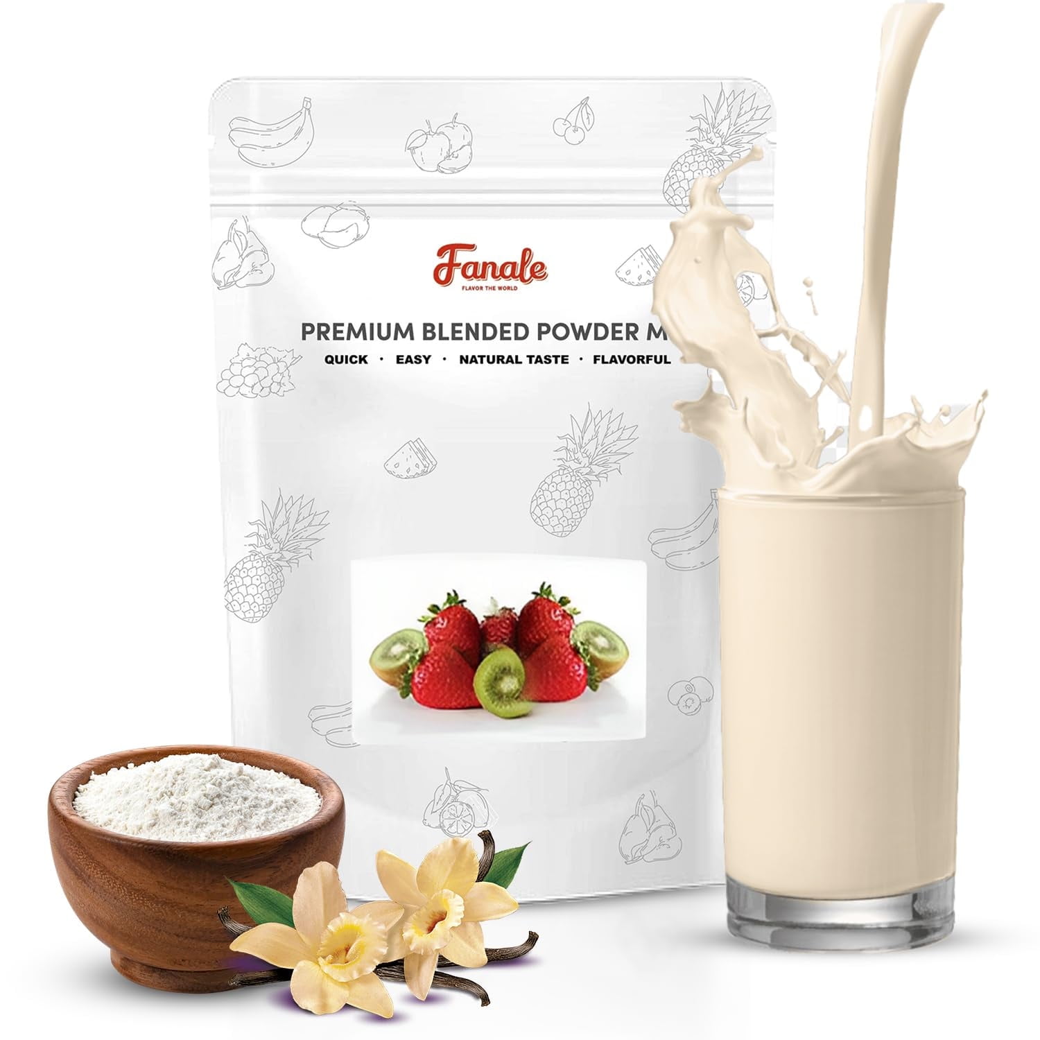 Fanale Premium Vanilla Milk Tea Flavoring Powder, 2.2 lb (Pack of 20 ...