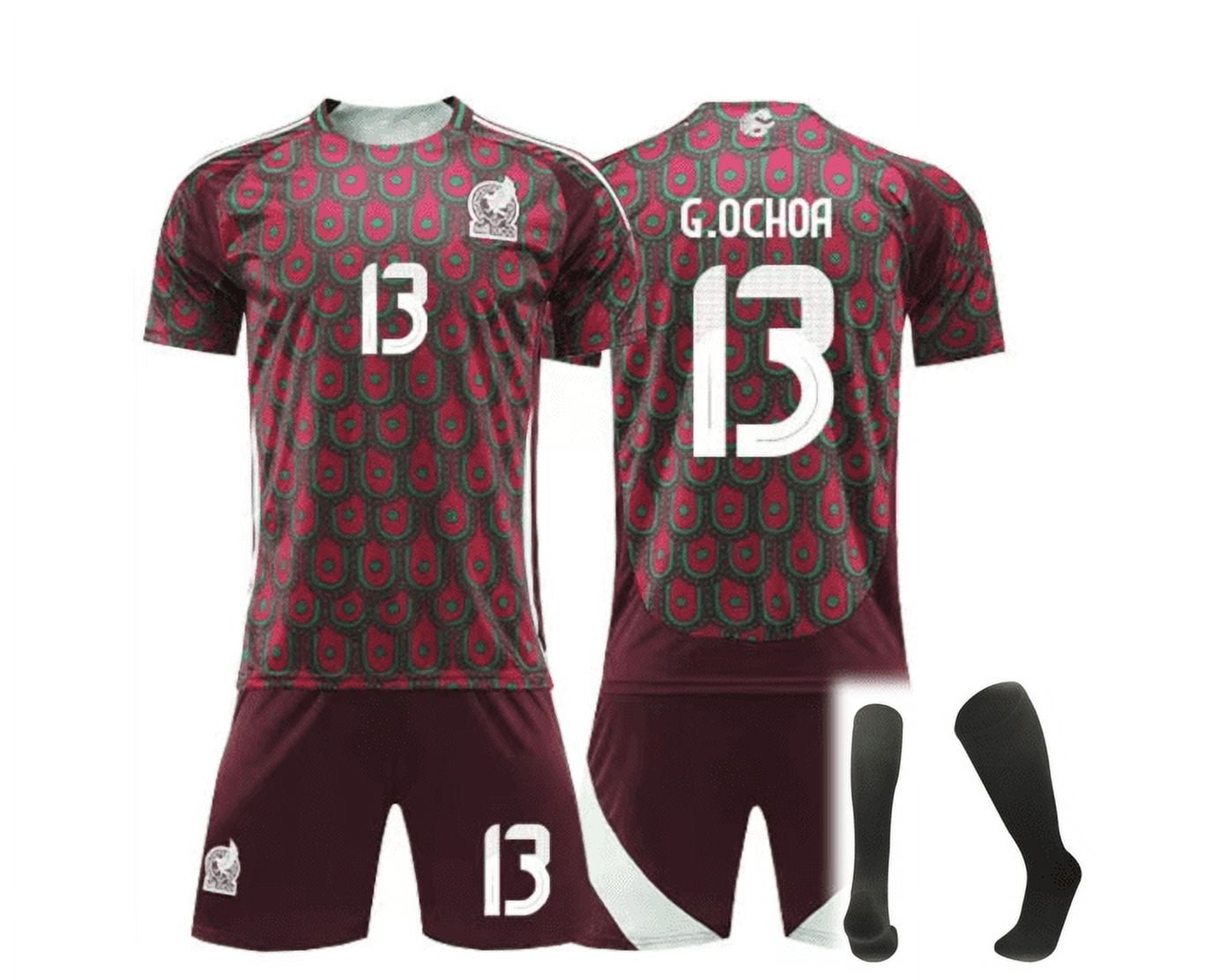 PRO G. Ochoa Number #13 Mexico Soccer Football Jersey Set Kid Soccer ...