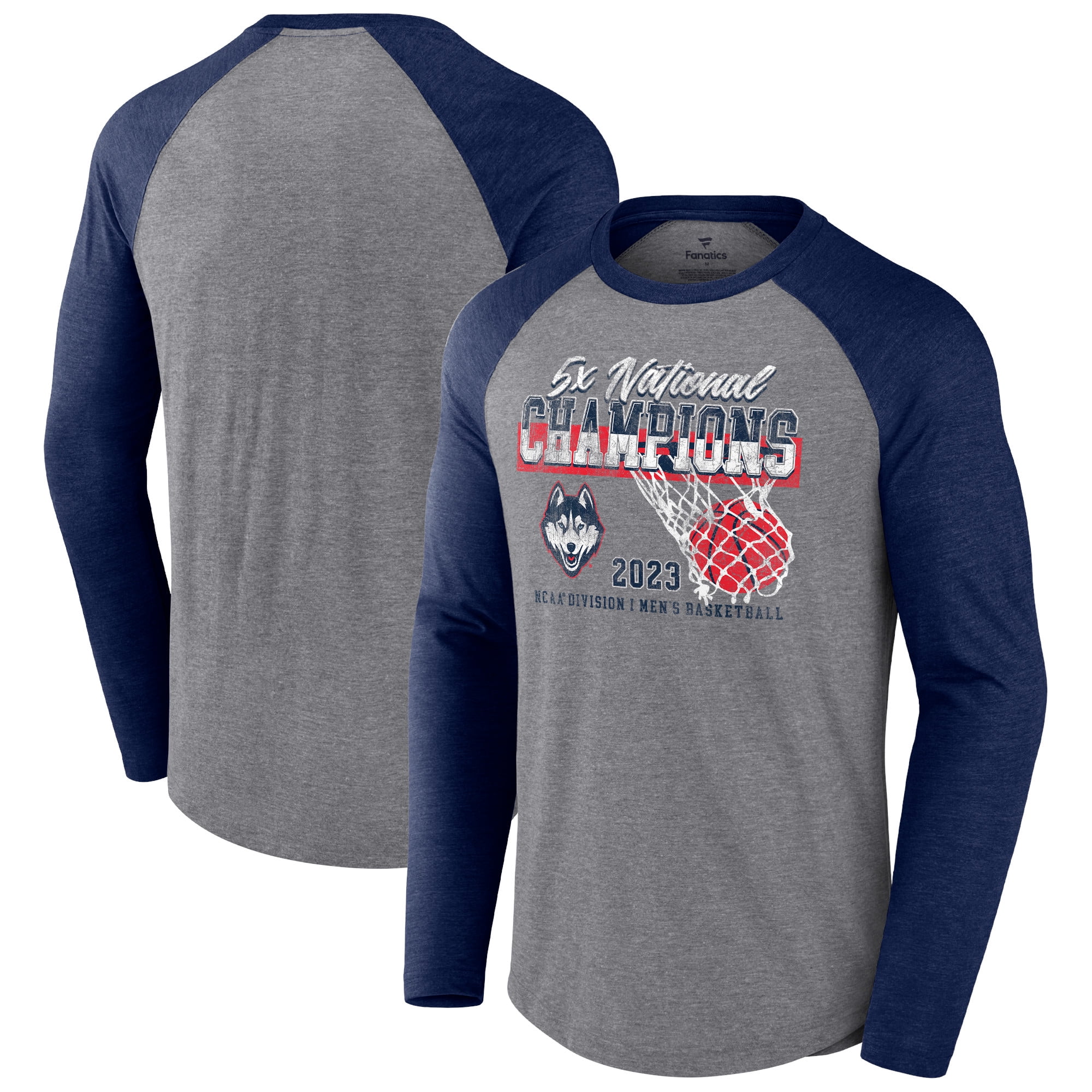Fanatics Heather Gray UConn Huskies Five-Time NCAA Men's Basketball ...