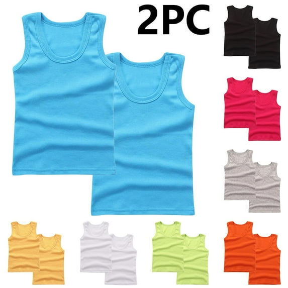 Fancifize 2 Pack Kids Workout Tank Tops Casual Soft Breathable ...