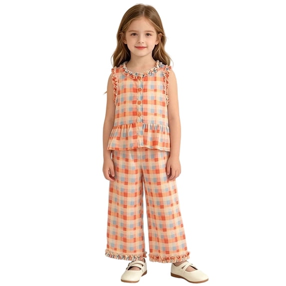 Fancifize 2 Piece Matching Sets for Girls Ruffle Hem Tank Tops High ...
