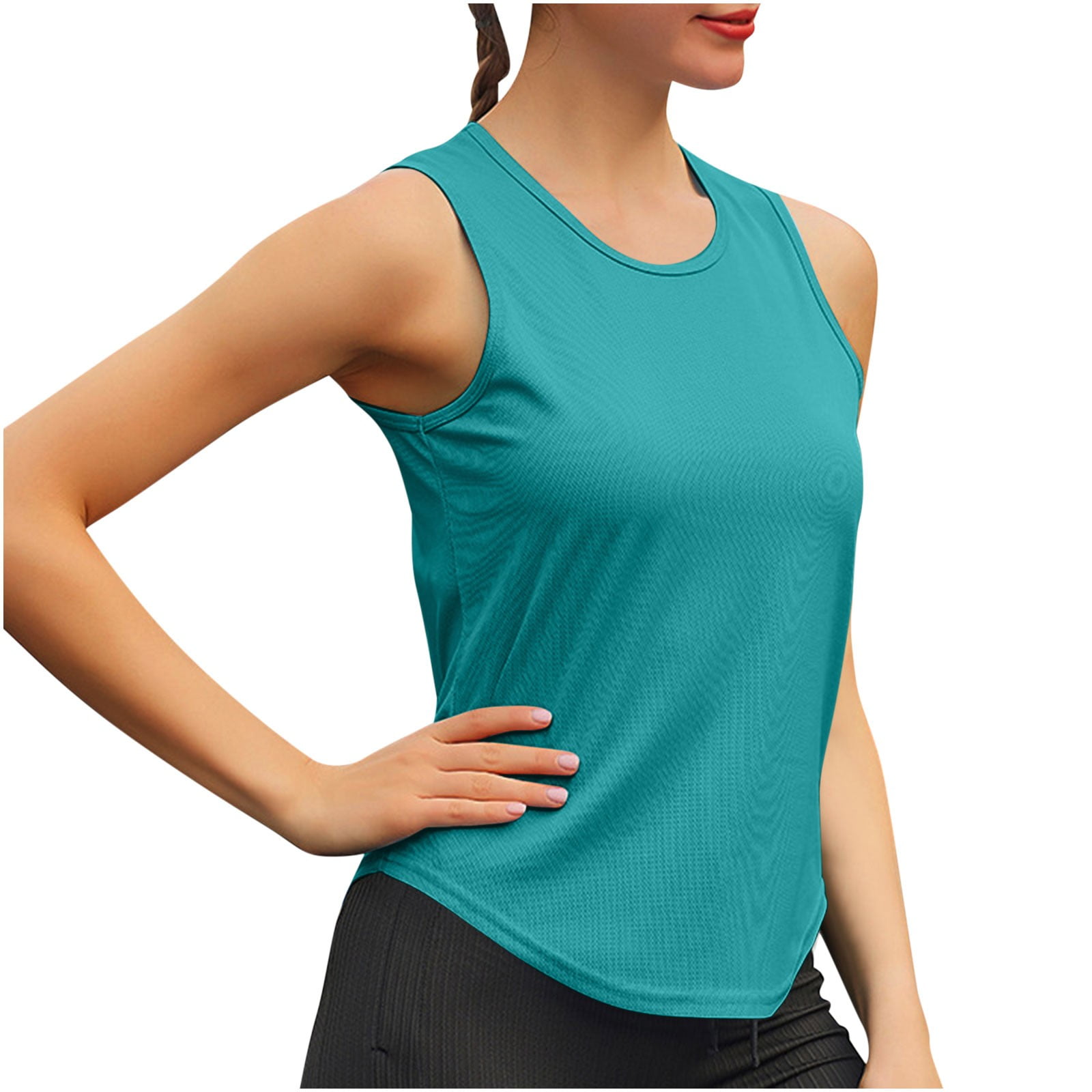 Fancifize 2PC Workout Tank Tops for Women Quick Dry Sleeveless Loose ...