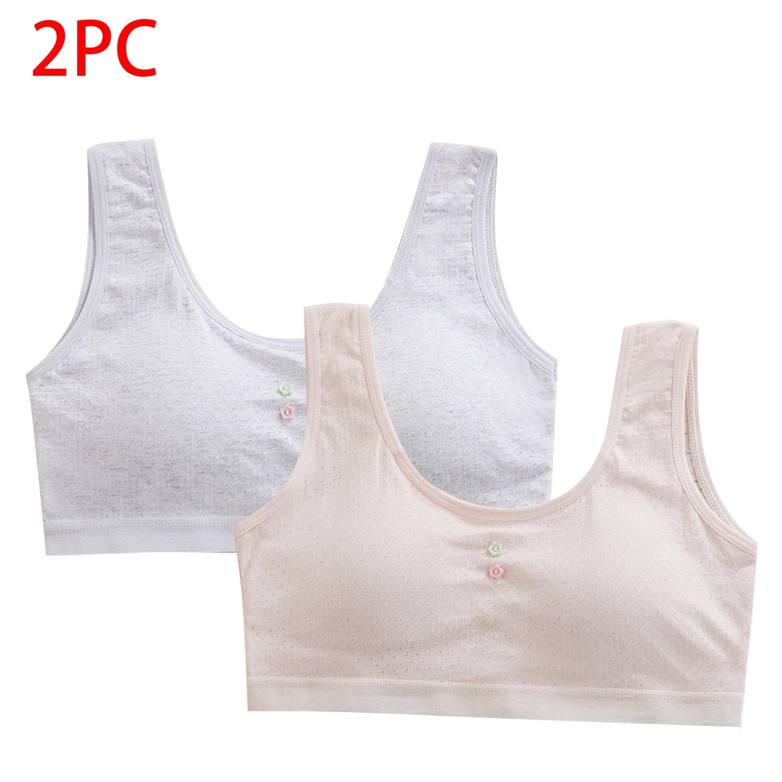 Fancifize 2Pack Teen Bras Training Bralette Wirefree First Bra ...