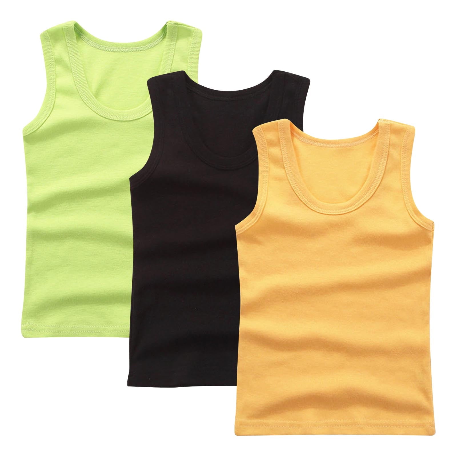 Fancifize 3 Pack Girls Boys Crew Neck Tank Tops Casual Soft Comfort ...