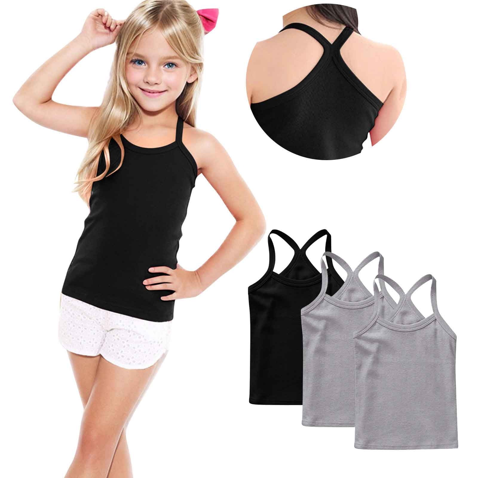Fancifize 3 Pack Girls Boys Workout Tank Tops Cotton Spaghetti Strap ...