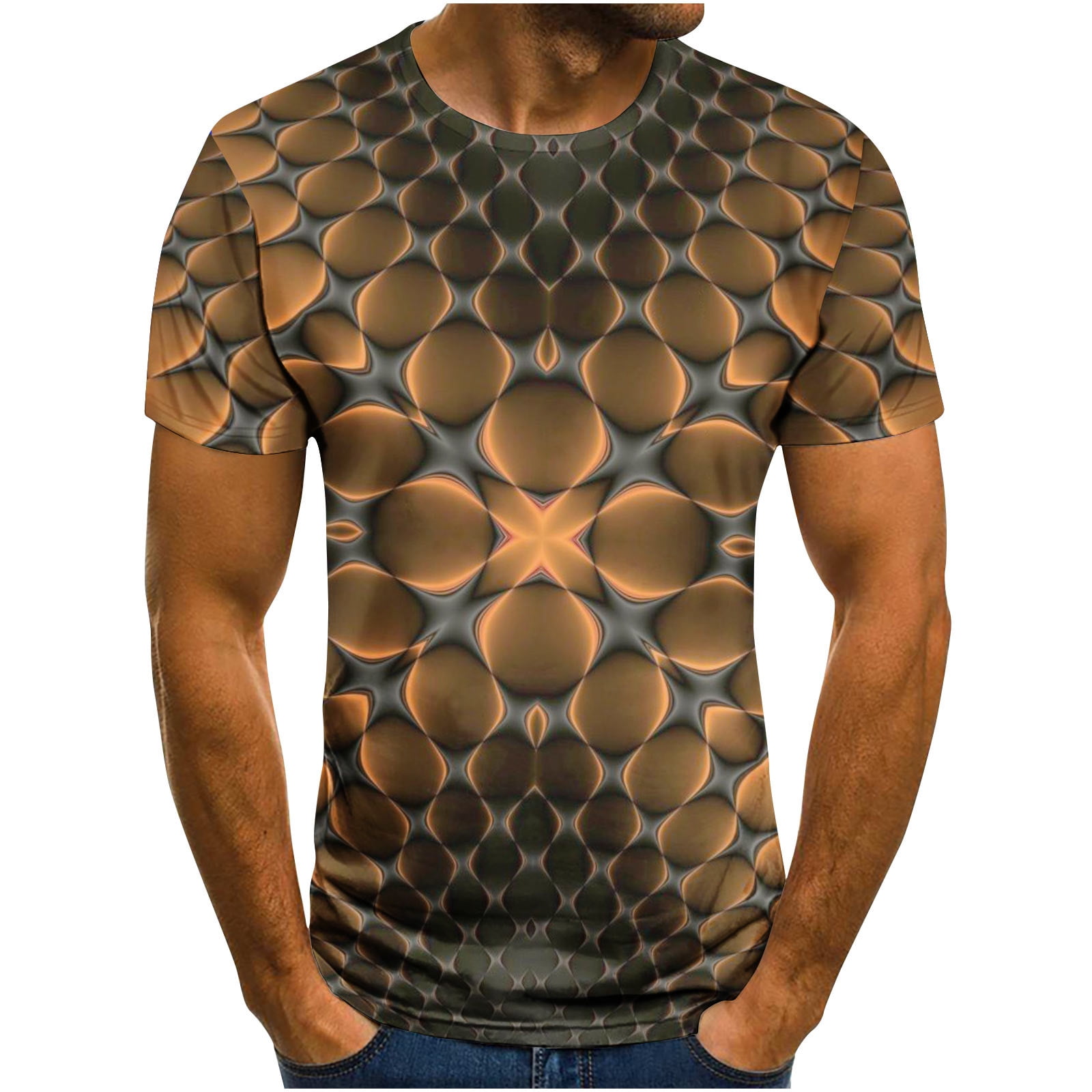 Fancifize 3D Print Cool T Shirts Mens Big and Tall Gradient Color Short ...