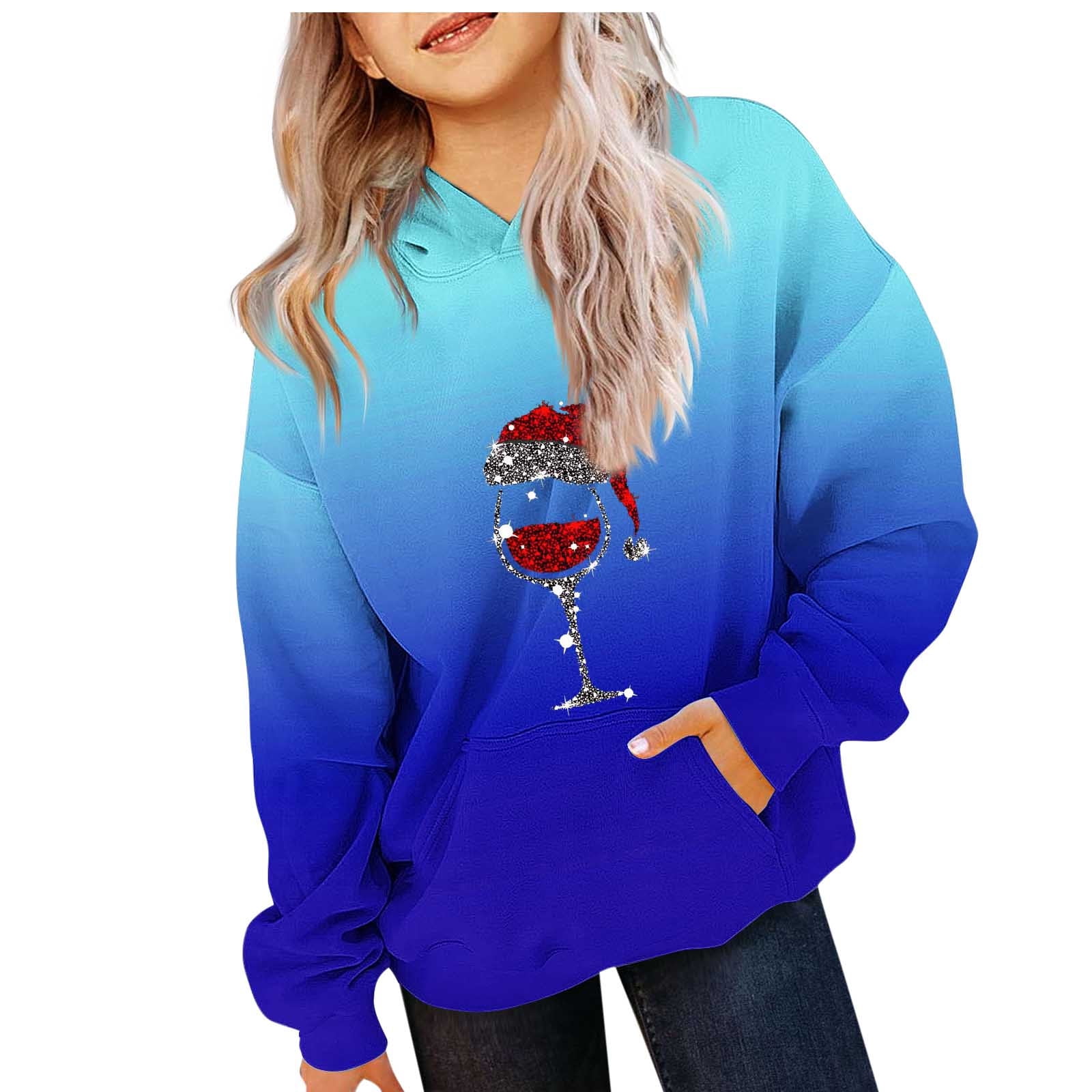 Fancifize Boys Girls Christmas Sweatshirt Red Wine Glass Hoodies Color ...