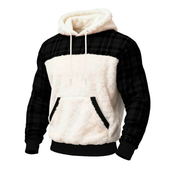 Fancifize Christmas Hoodies for Men Soft Flannel Sweatshirt Plaid ...