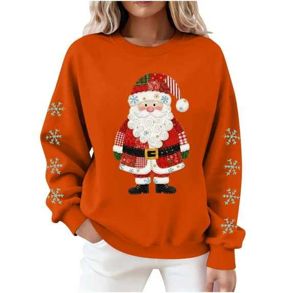 Fancifize Christmas Sweatshirts for Women Funny Crew Neck Xmas Tree ...