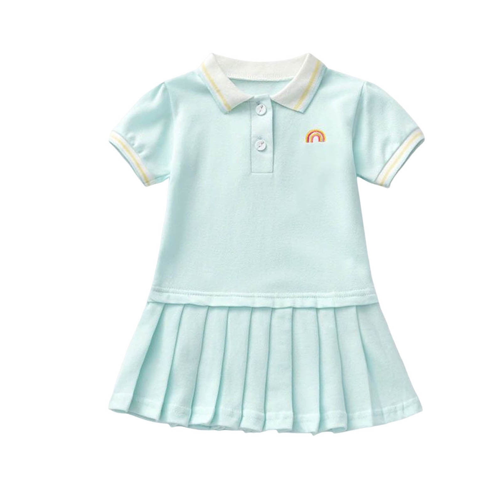 Fancifize Girls School Uniform Dress Shirtdress Pleated Dresses Casual ...