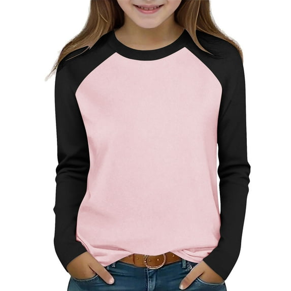 Fancifize Girls Boys Raglan Long Sleeve Shirts Casual Colorblock Crewneck Tops Tees Casual ...