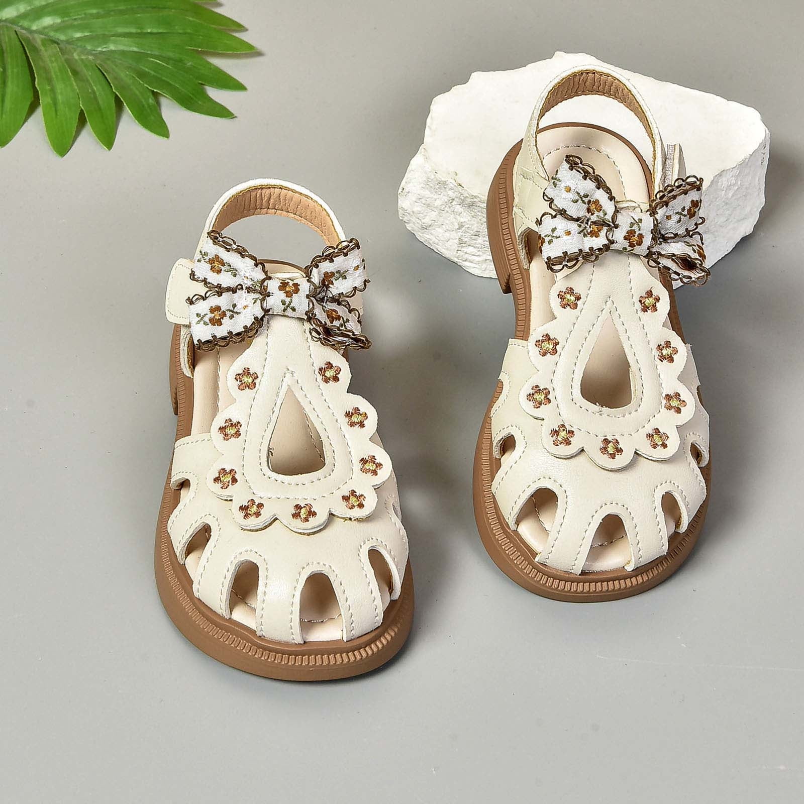Fancifize Girls' Cut-Out Sandals (2-11Y) - Breathable Bow Tie Shoes ...
