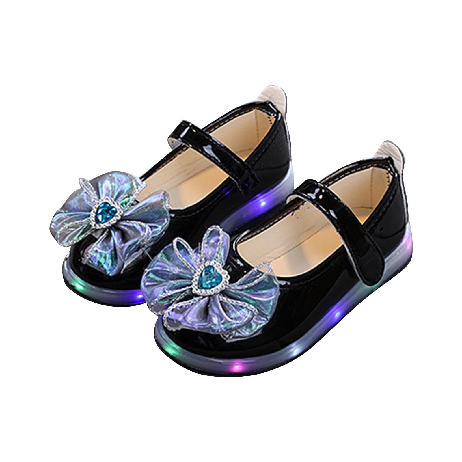 Fancifize Girls' Light-Up Princess Shoes (12M-10Y) - Faux Leather Mary ...