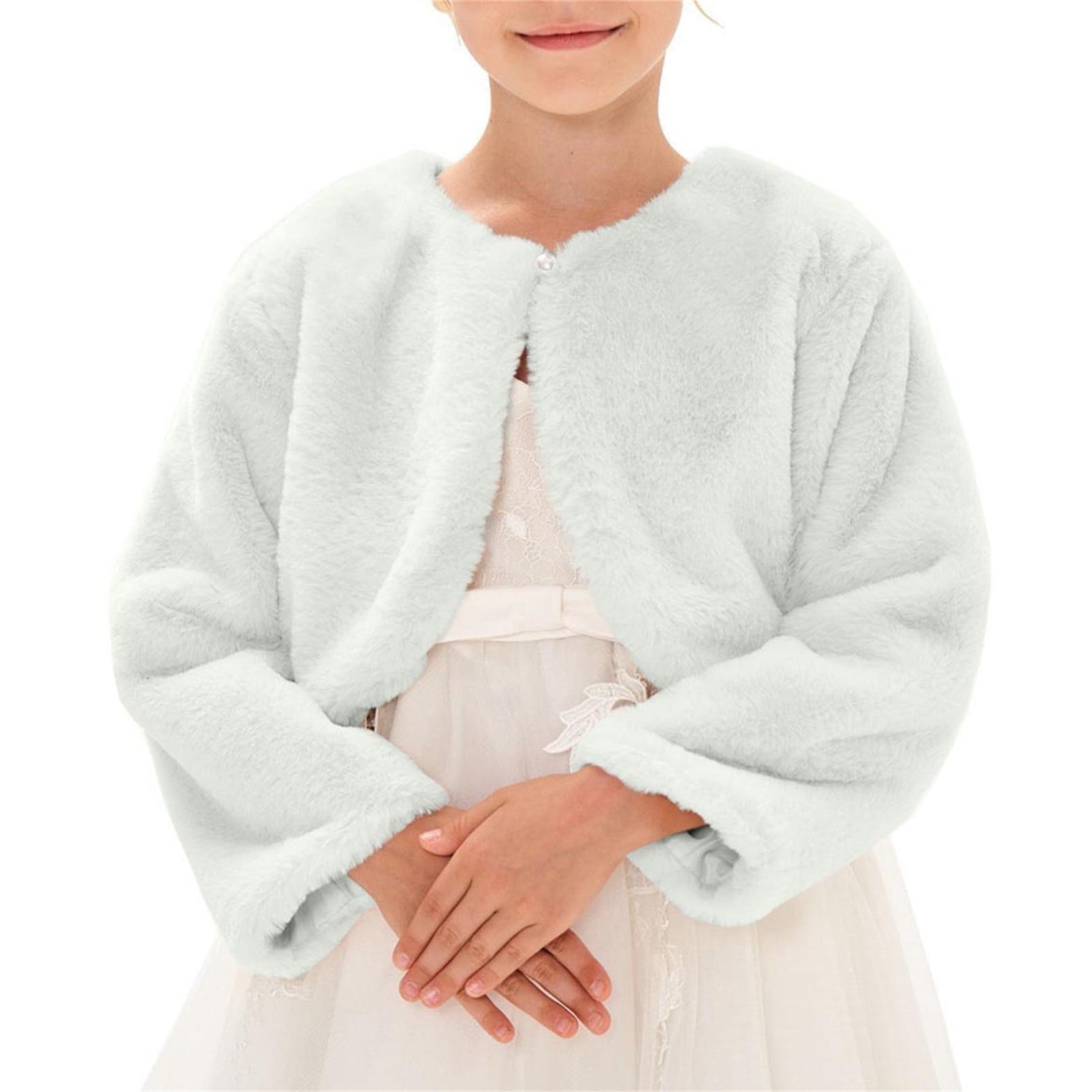 Fancifize Girls Long Sleeve Cardigan Bolero Shrug Furry Long Sleeve ...