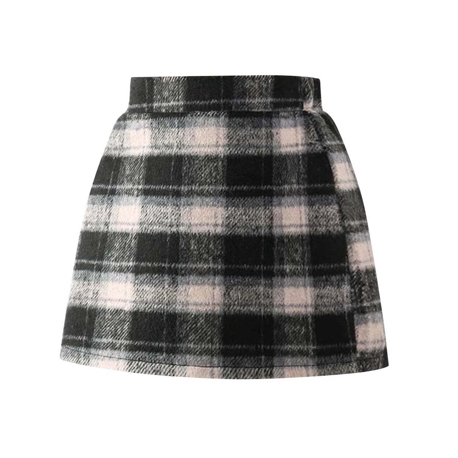 Fancifize Girls' School Uniform Plaid Skirt High Waist Preppy Academic ...