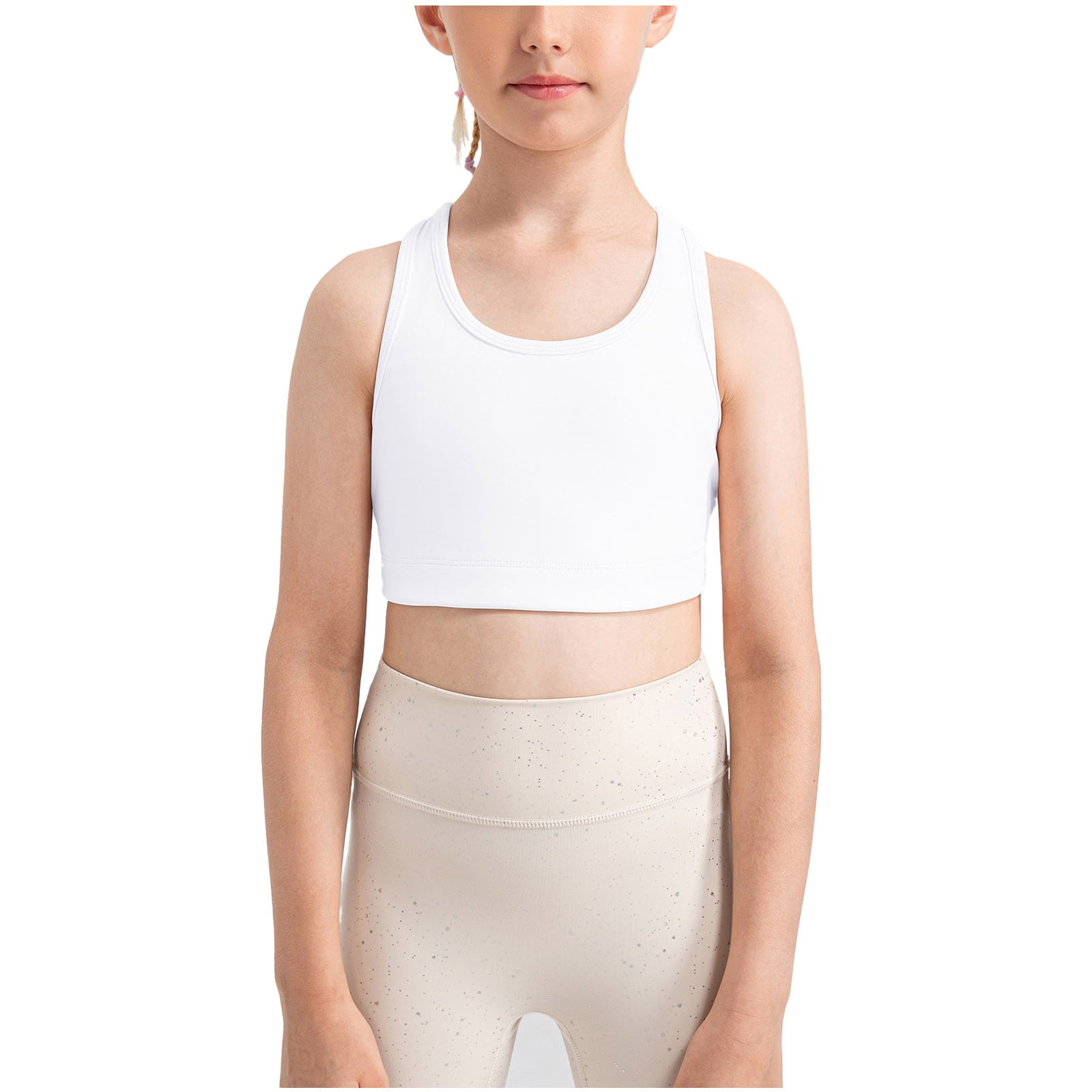 Fancifize Girls Workout Cropped Tank Tops Wide Strap Quick Dry Athletic ...