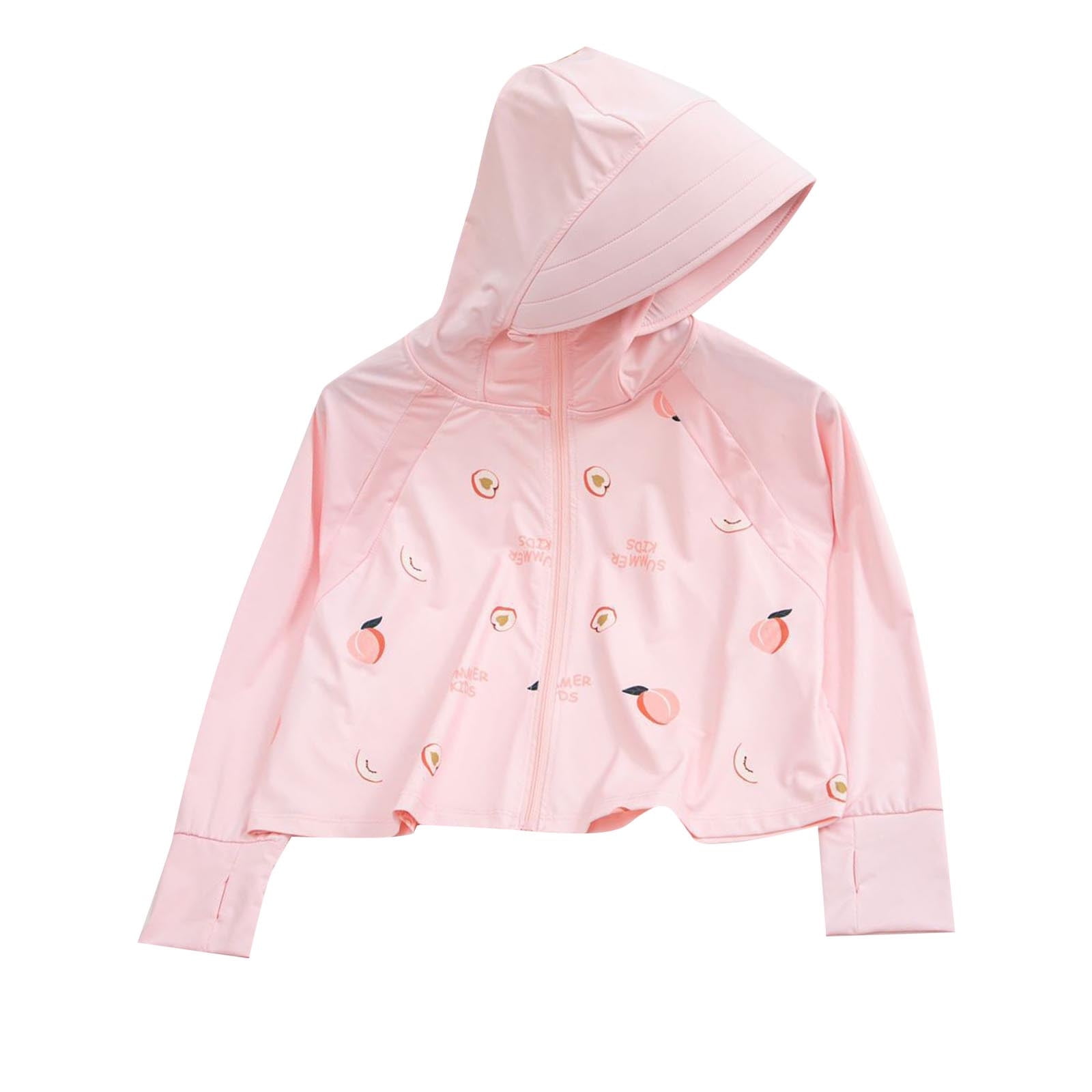 Fancifize Kids Active Zipper Sun Protection Jacket Boys Girls Hooded Cooling Shirt with Face ...