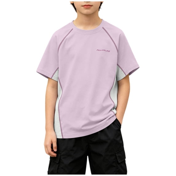 Fancifize Kids Short Sleeve Plain Tees for Boys Quick Dry Crewneck ...