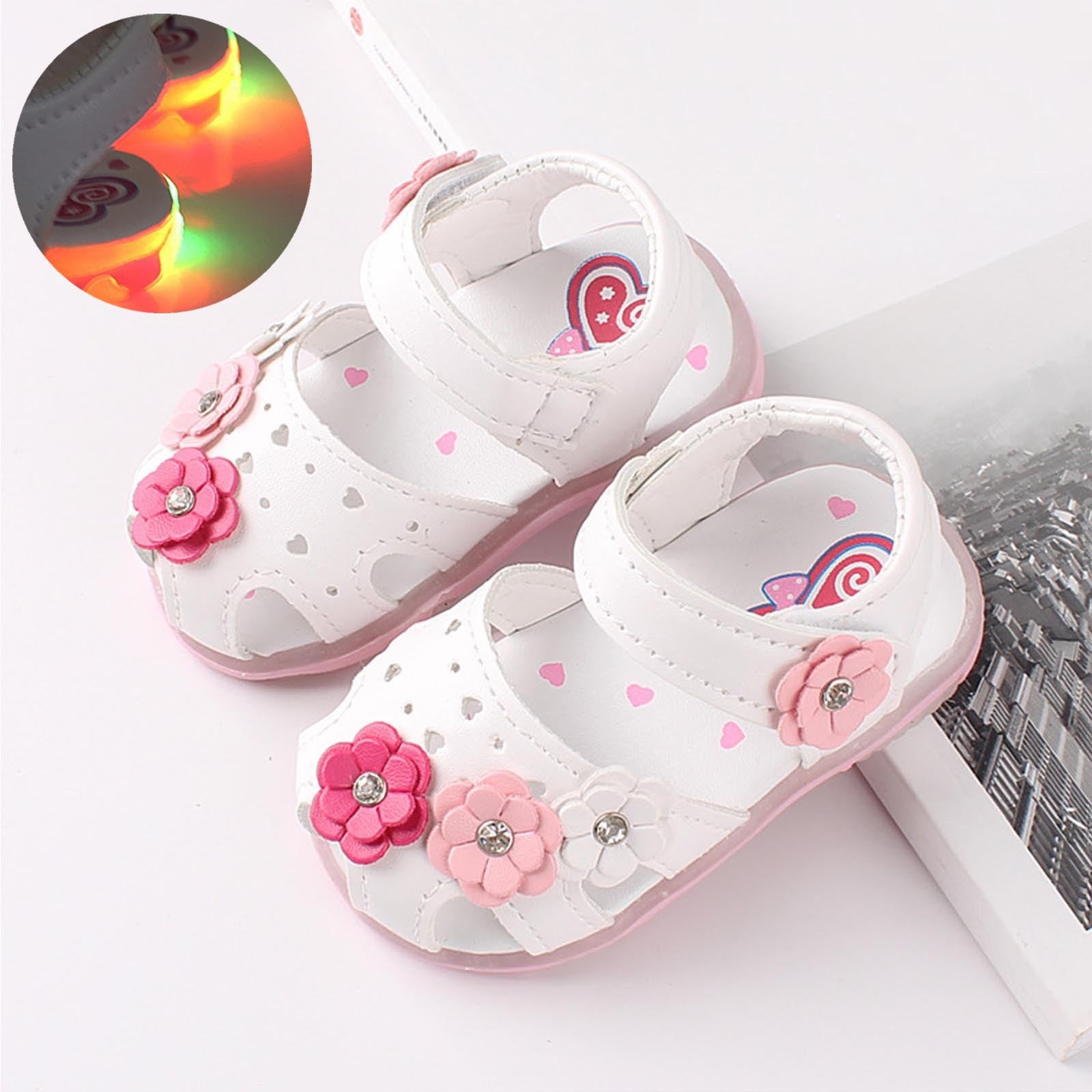 Fancifize Light-Up Flower Sandals 3M-4Y - LED Flashing Toddler Shoes ...