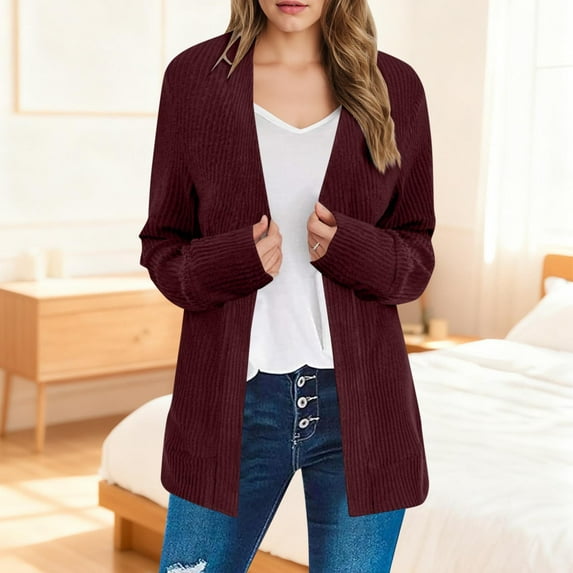 Fancifize Long Cardigans for Women Soft Knit Trendy Sweater Lightweight ...
