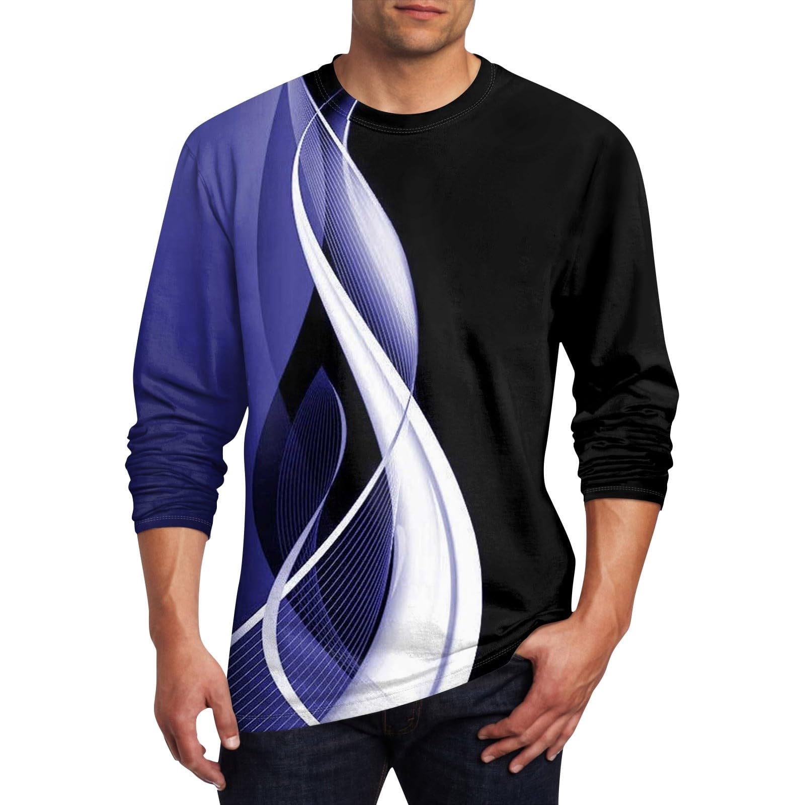 Fancifize Long Sleeve Graphic Tees for Men 3D Print Novelty T-Shirts ...