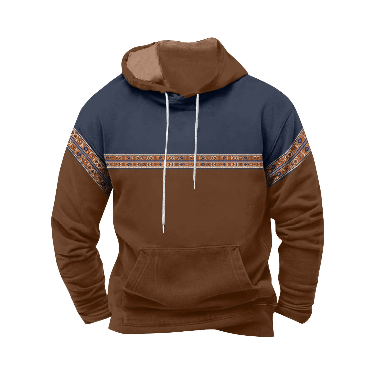 Fancifize Men's Hooded Sweatshirt Vintage Tribal Aztec Graphic Hoodie ...