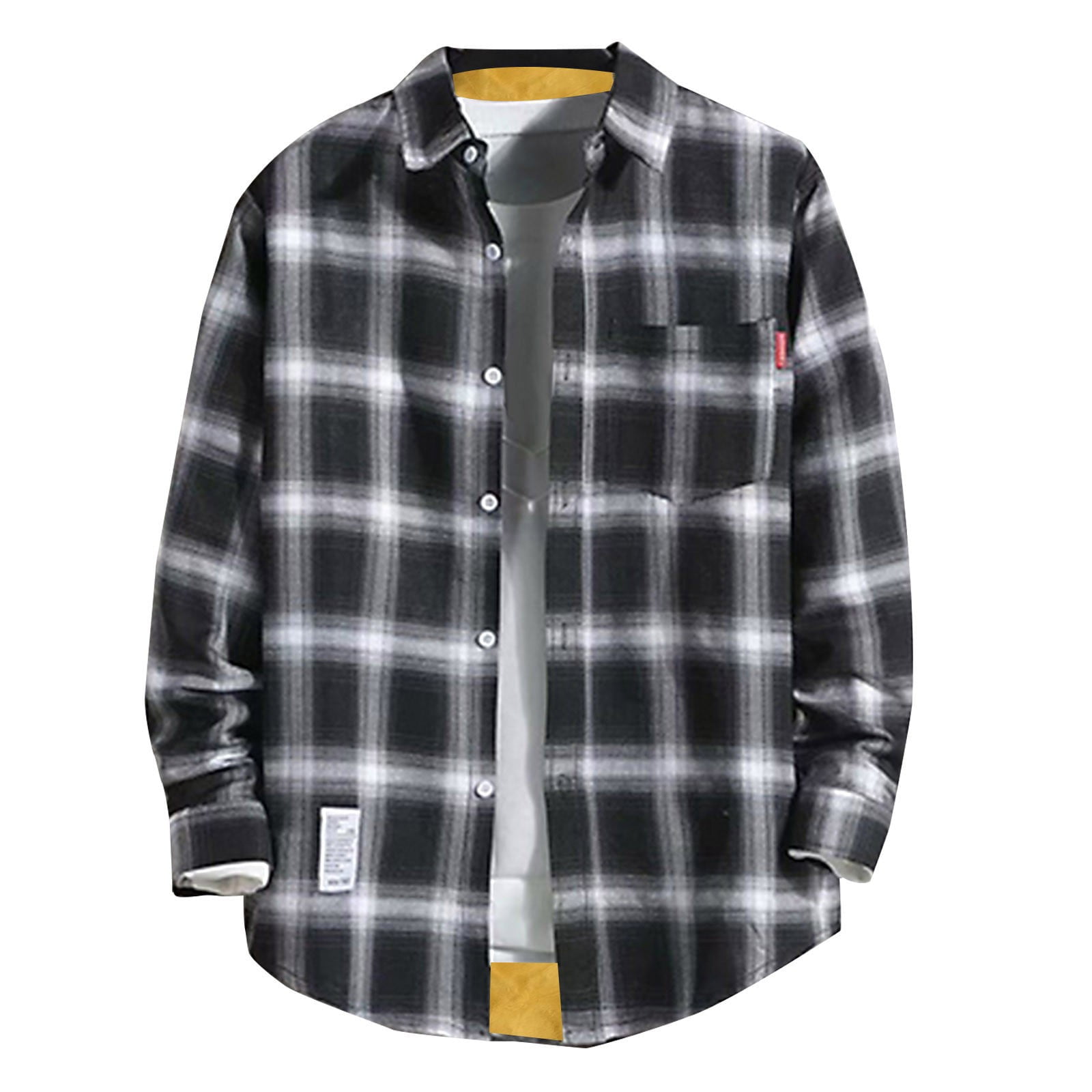 Fancifize Men's Sherpa Lined Flannel Shirt Jacket Soft Long Sleeve ...