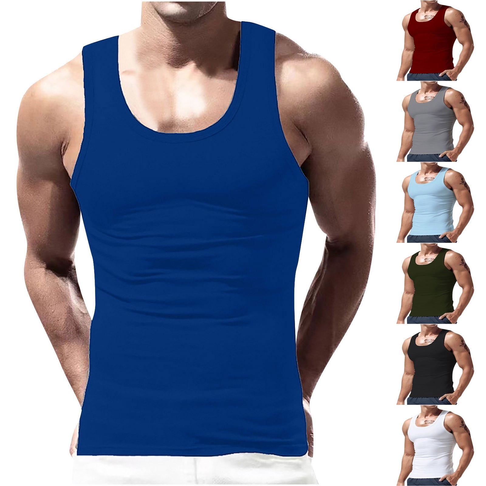 Fancifize Men's Tank Top Sleeveless Muscle TShirts Gym Workout Shirt ...
