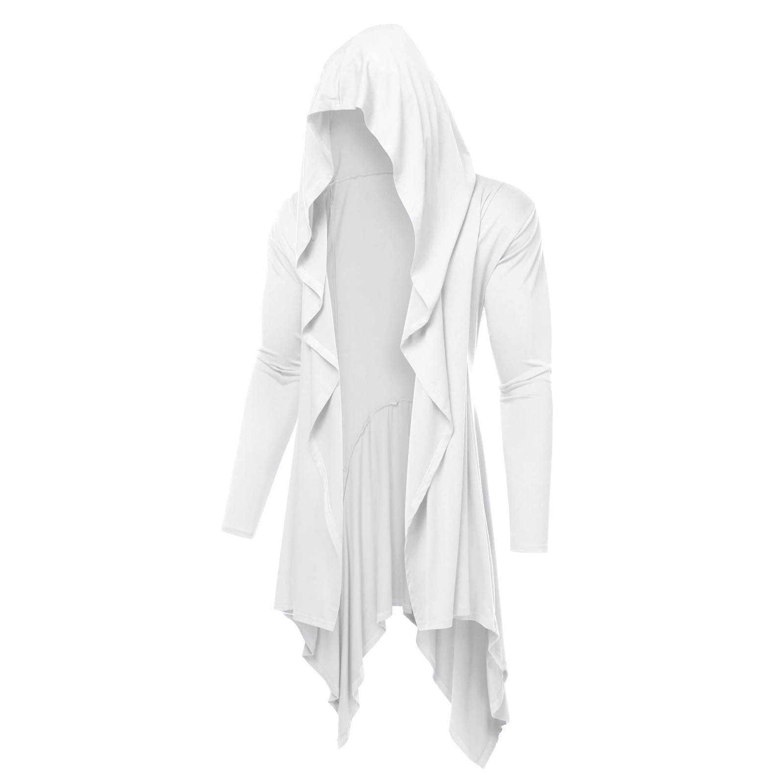 Fancifize Mens Gothic Hooded Cardigan Ruffle Shawl Collar Cardigans ...