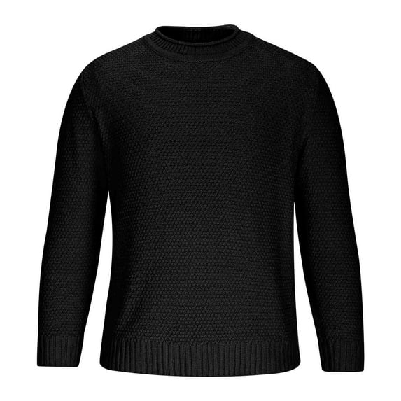 Fancifize Mens Waffle Knit Sweater Casual Crew Neck Trendy Pullover ...
