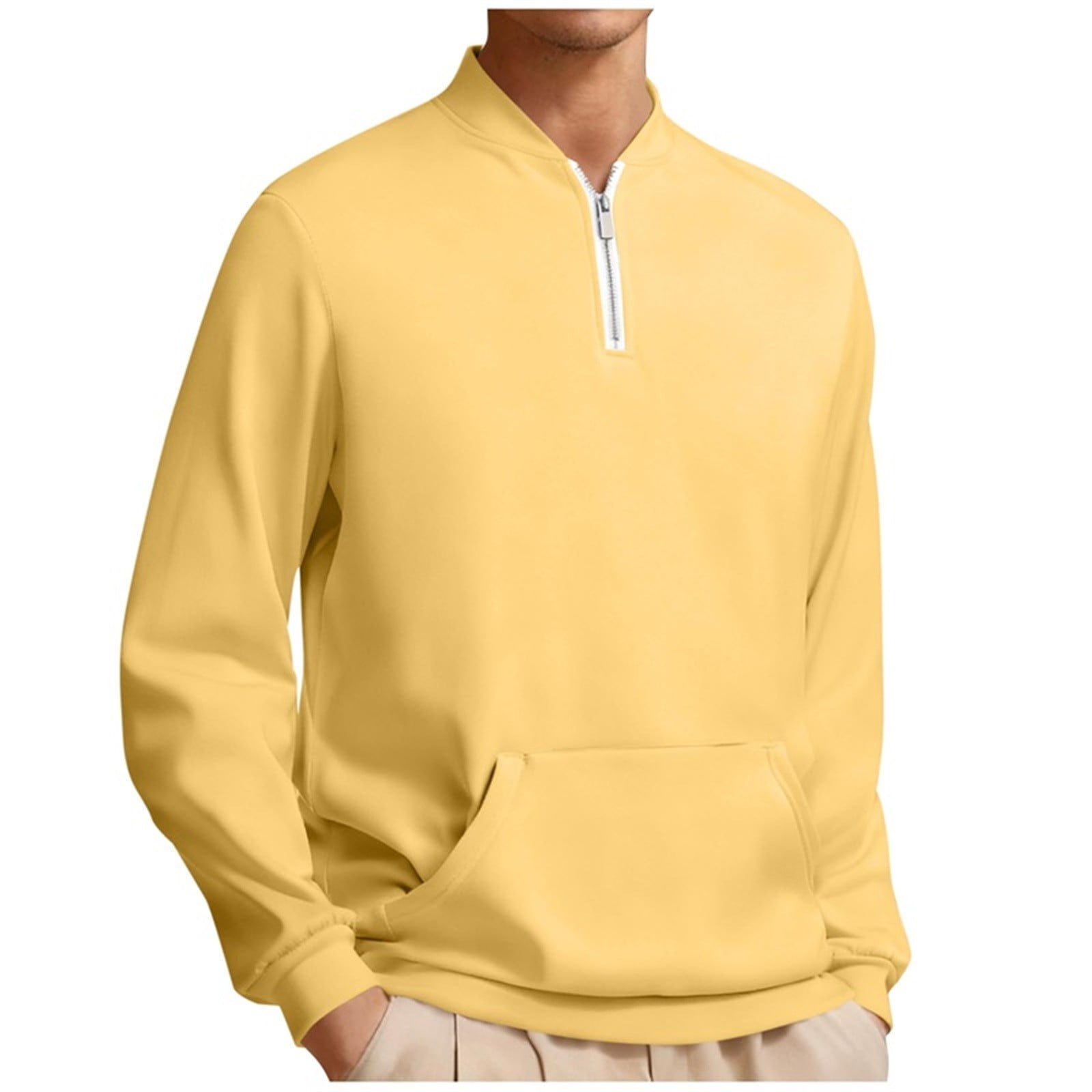 Fancifize Sweatshirt for Men Half Zip Casual Pullover Soft Fleece Long ...