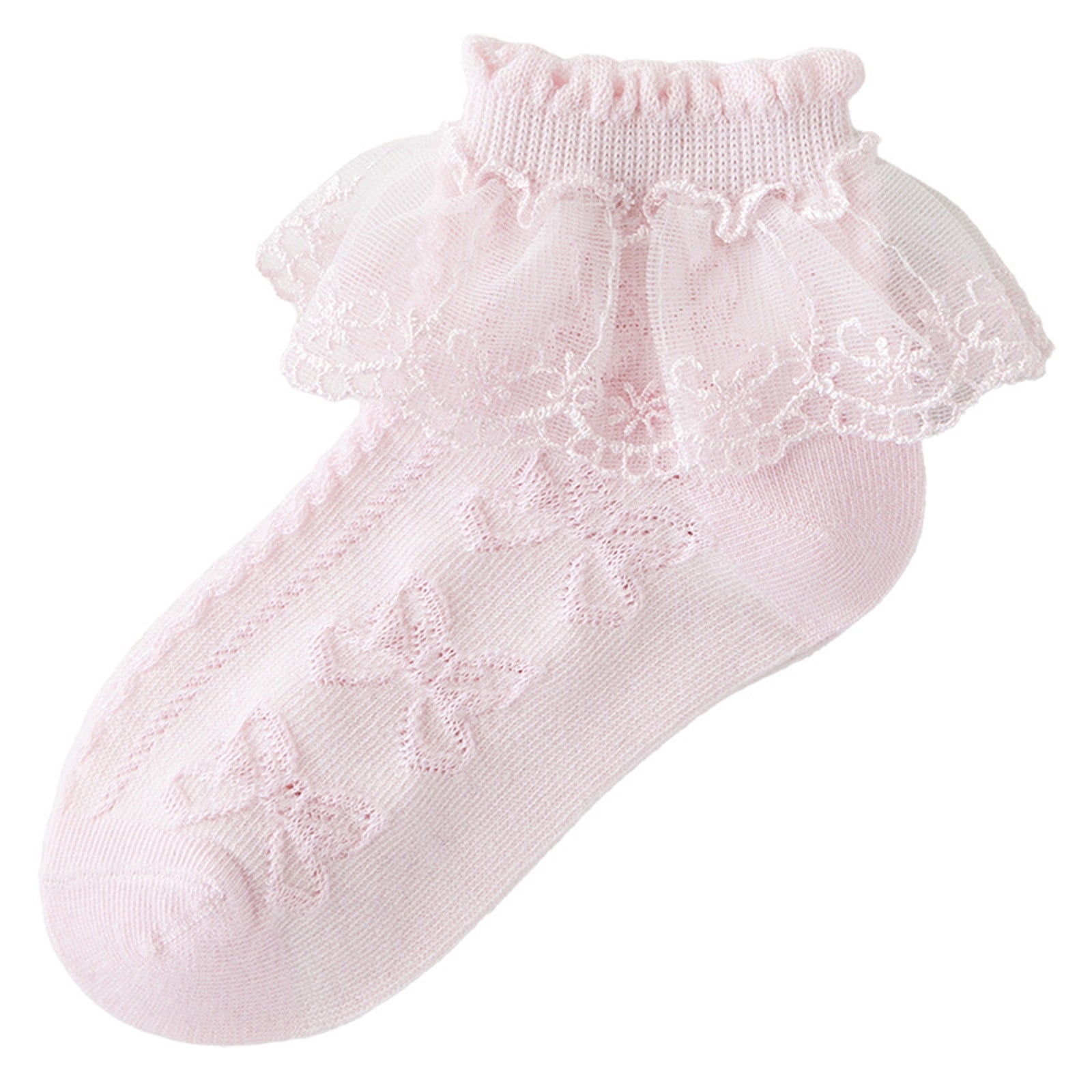 Fancifize Toddler Girls Ruffle Socks Infant Baby Eyelet Frilly Lace ...