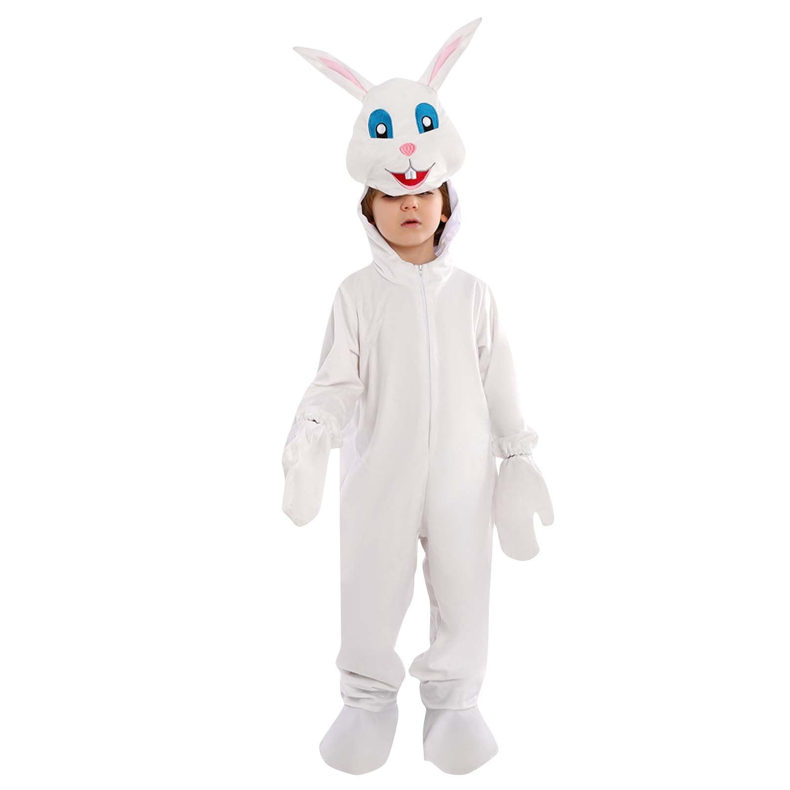 Fancifize Unisex Kids Easter Costume Plush Hooded Bunny Jumpsuit Boys ...