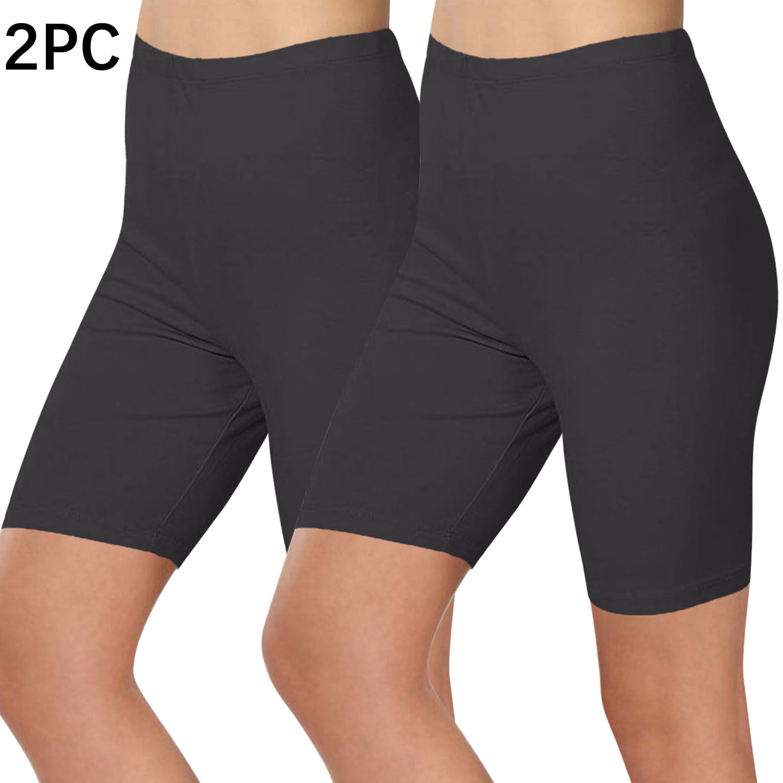 Fancifize Women 2 Pack 5 Inch Yoga Shorts Plus Size Workout Leggings ...