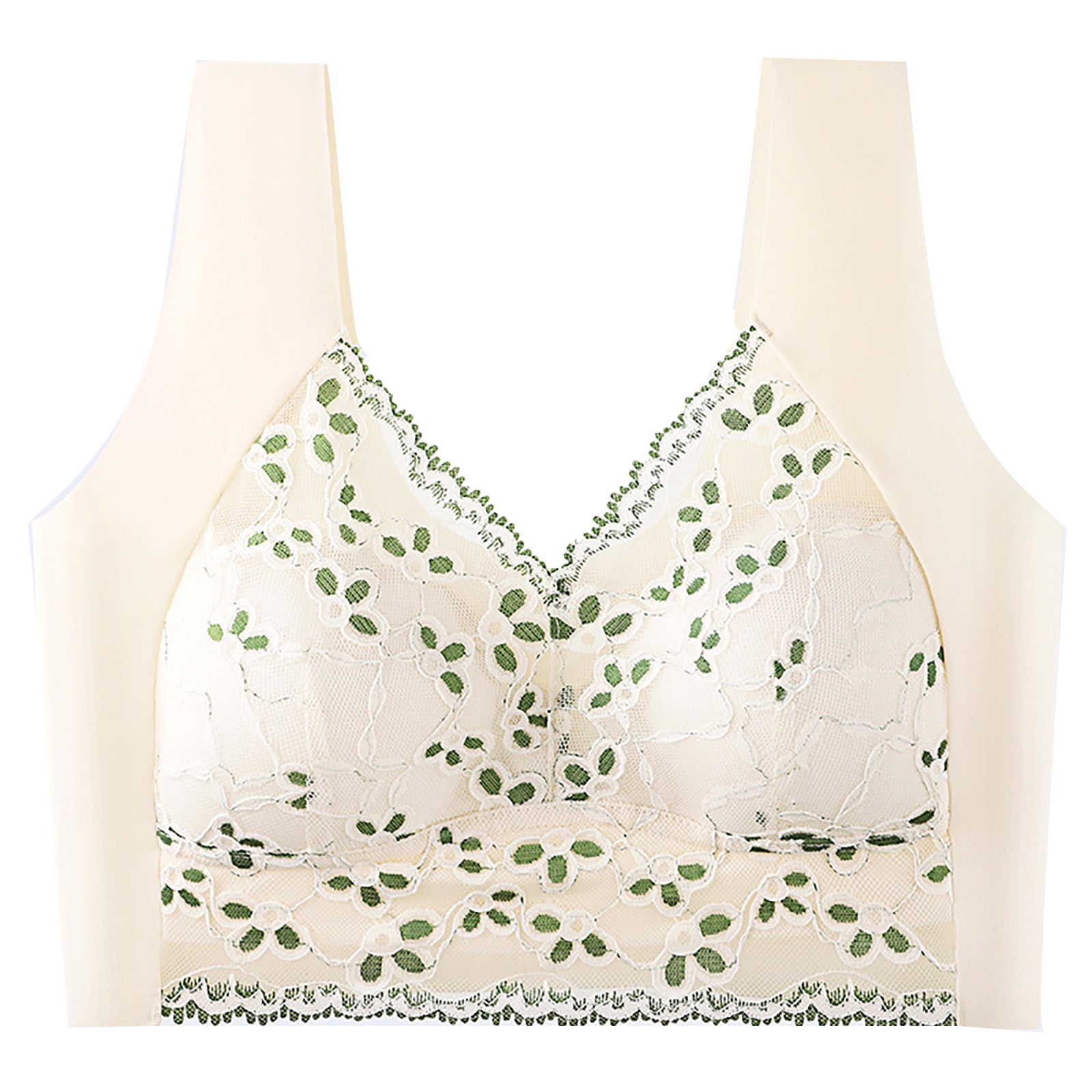 Fancifize Women Bras No Underwire Scalloped Push Up Bra Printed Soft ...