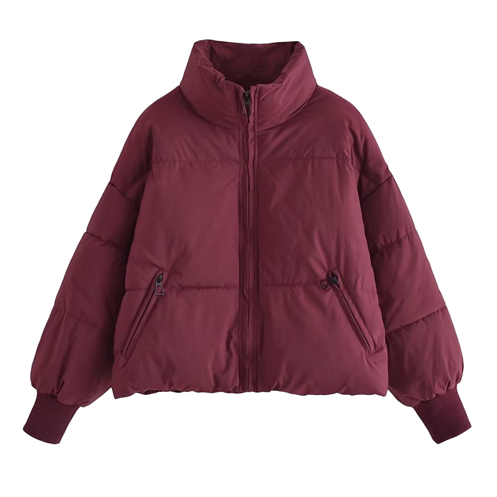 Fancifize Women Padded Puffer Jackets 2024 Trendy Winter Warm Quilted ...