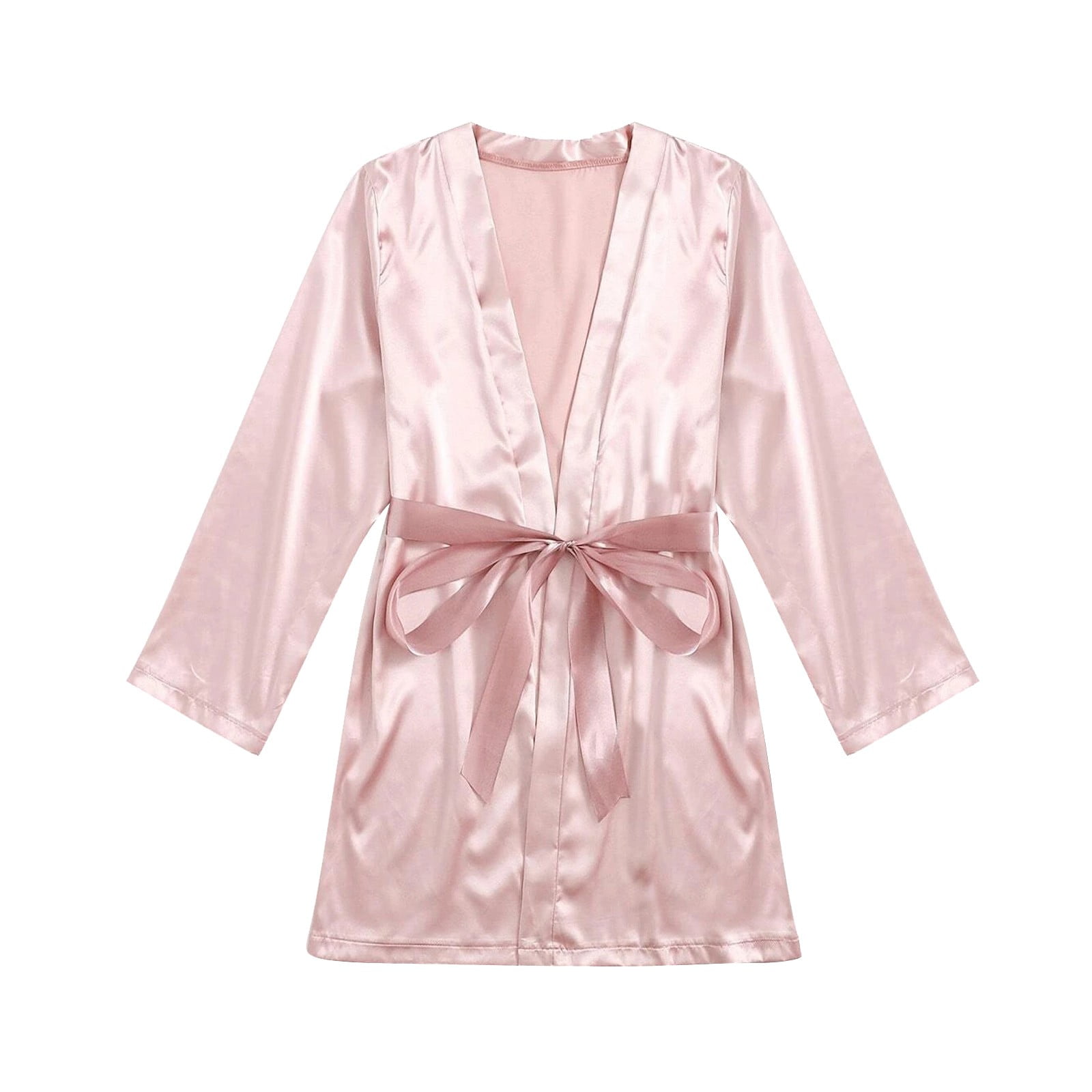 Fancifize Women Silky Satin Short Robe Long Sleeve Wedding Party Bride ...