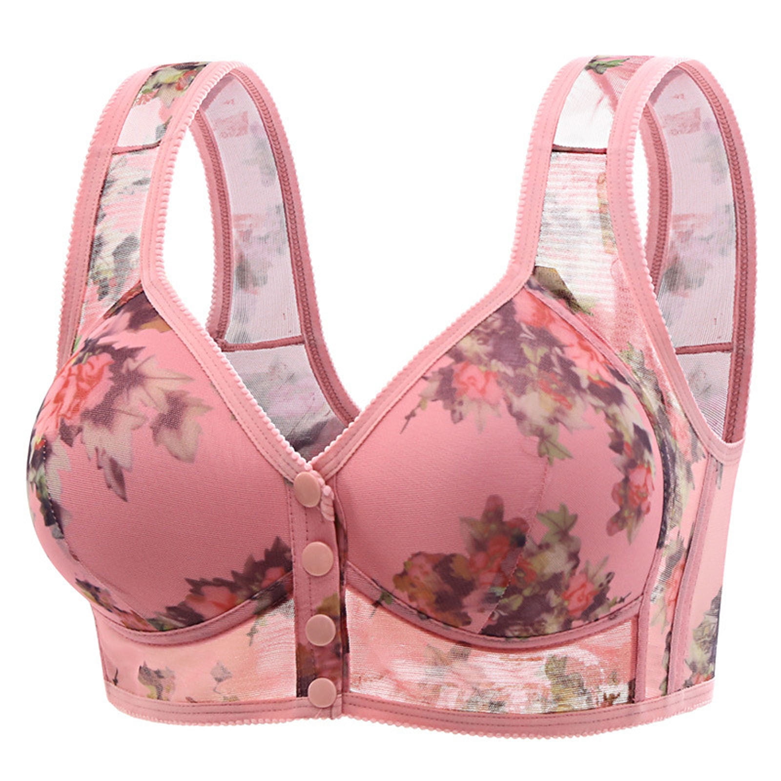 Fancifize Women's Full Coverage Floral Comfort Minimizer Wire-Free Bra ...